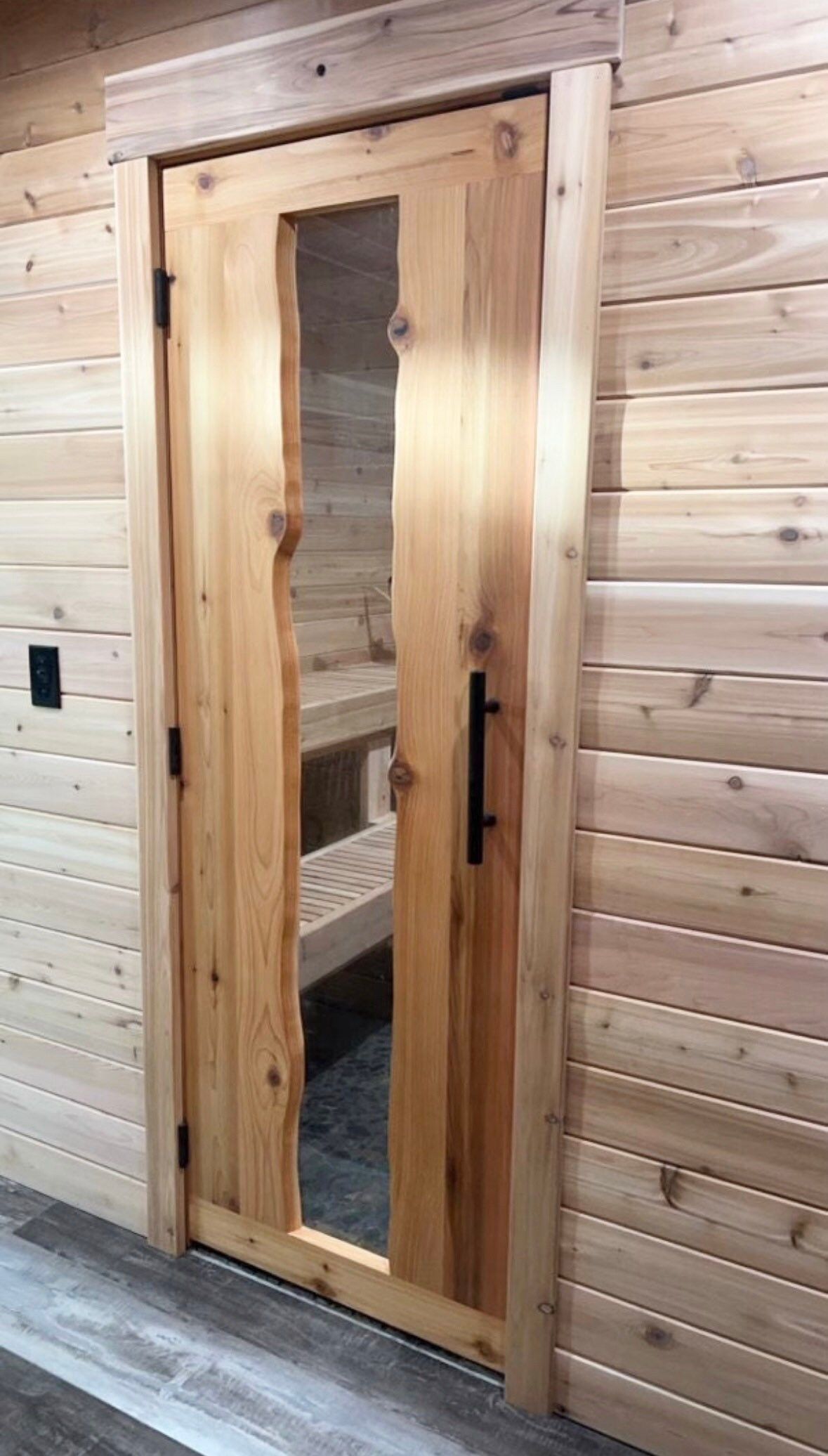 Custom Made Live Edge Sauna Door by The Rustic Hut | CustomMade.com