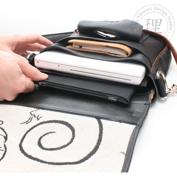 Hand Crafted Leather & Suede Messenger Long Laptop Ipad Tech Bag by ...