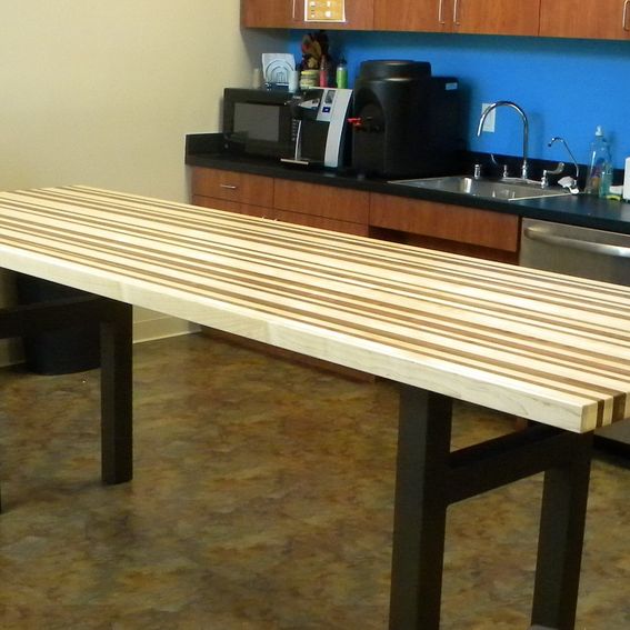 Custom Maple And Walnut Breakroom Counter Height Table by North Texas ...