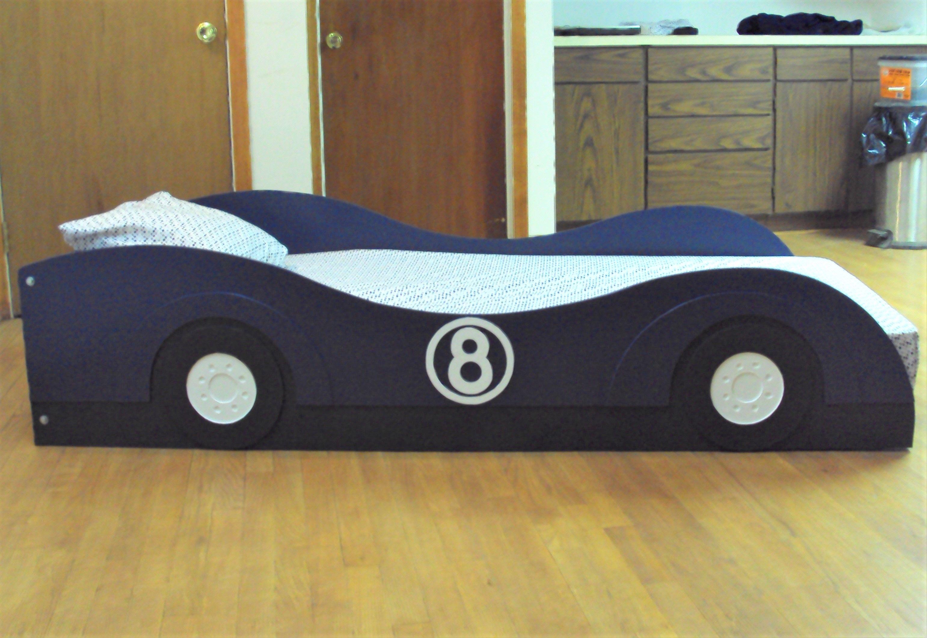 Hand Made Stylized Sportscar Twin Kids Bed Frame - Handcrafted - Race ...