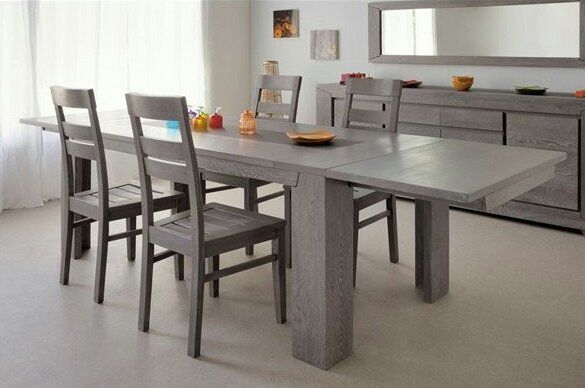 Custom Made Grey Solid Oak Dining Table by Ehandcarved | CustomMade.com