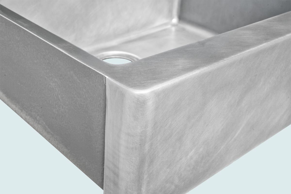 Hand Made Zinc Sink With Apron & 2 Bowls by Handcrafted Metal ...