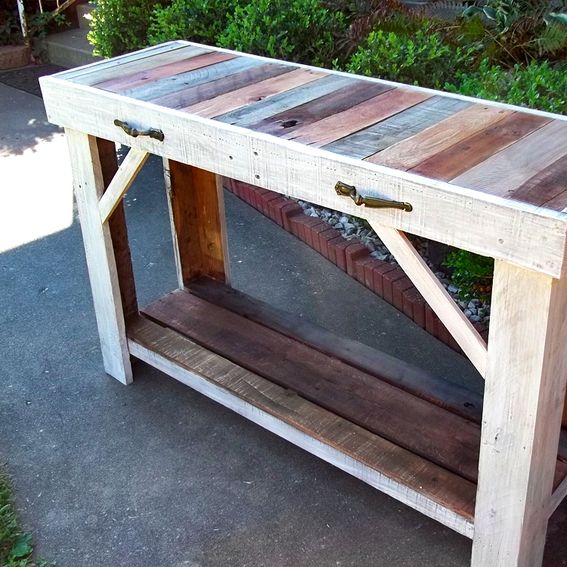 Buy a Handmade Rustic Reclaimed Pallet Entry Table, made to order from ...
