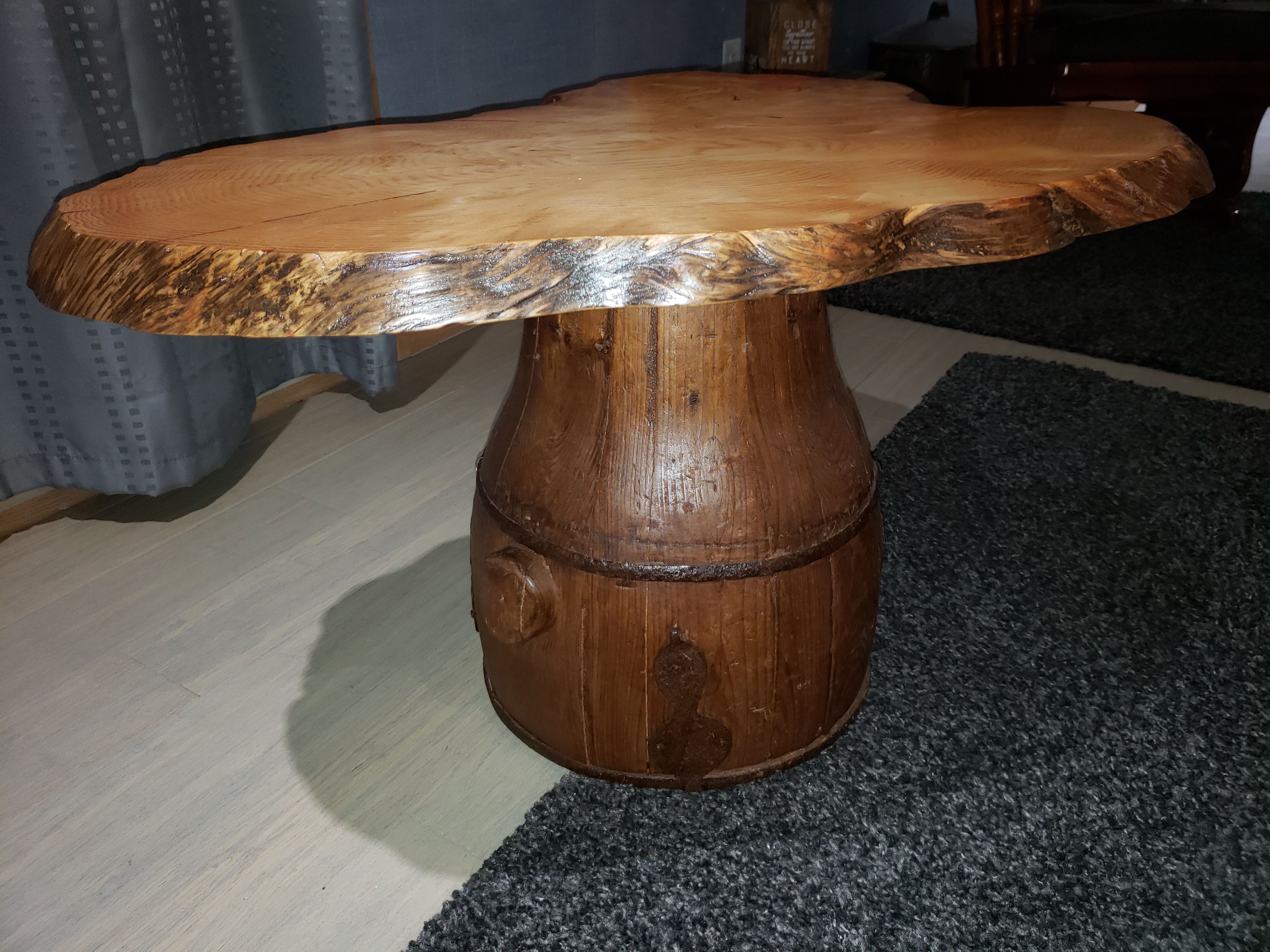 Handmade Coffee Or End Table- Redwood Cookie Wood Slab by Custom ...