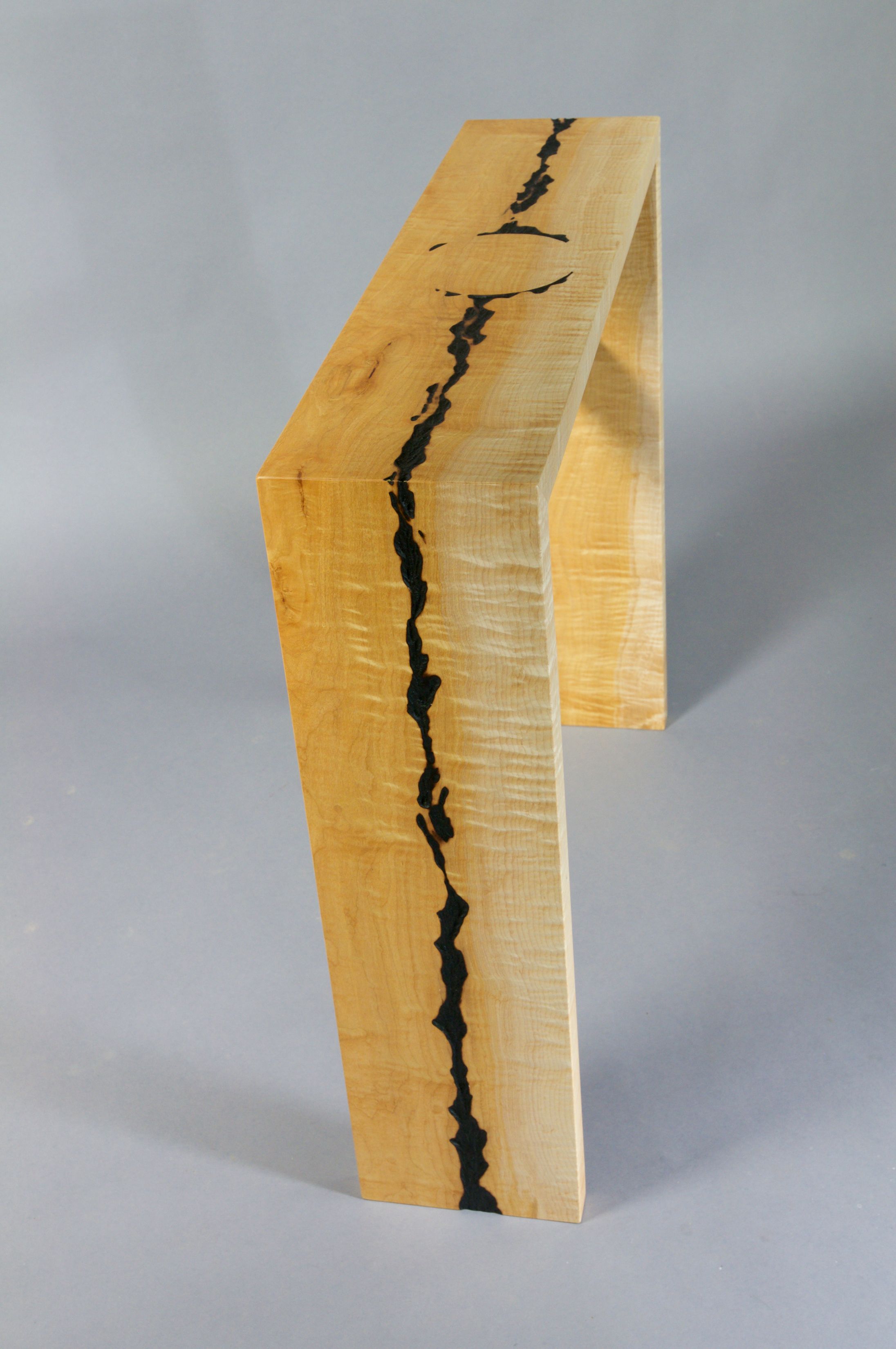 Buy Custom Made Carved Curly Maple With Charred Maple Accent Table ...