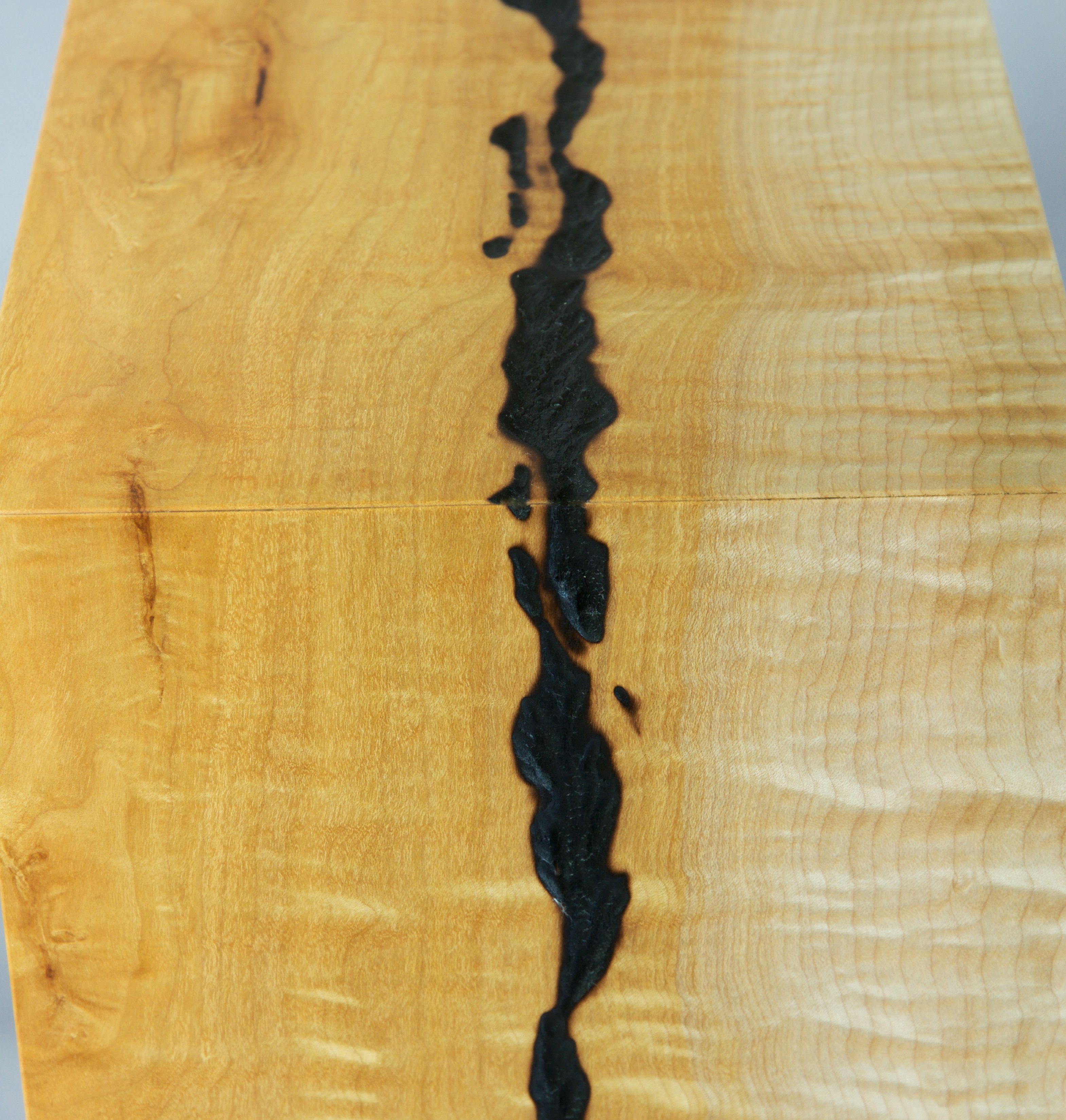 Buy Custom Made Carved Curly Maple With Charred Maple Accent Table ...