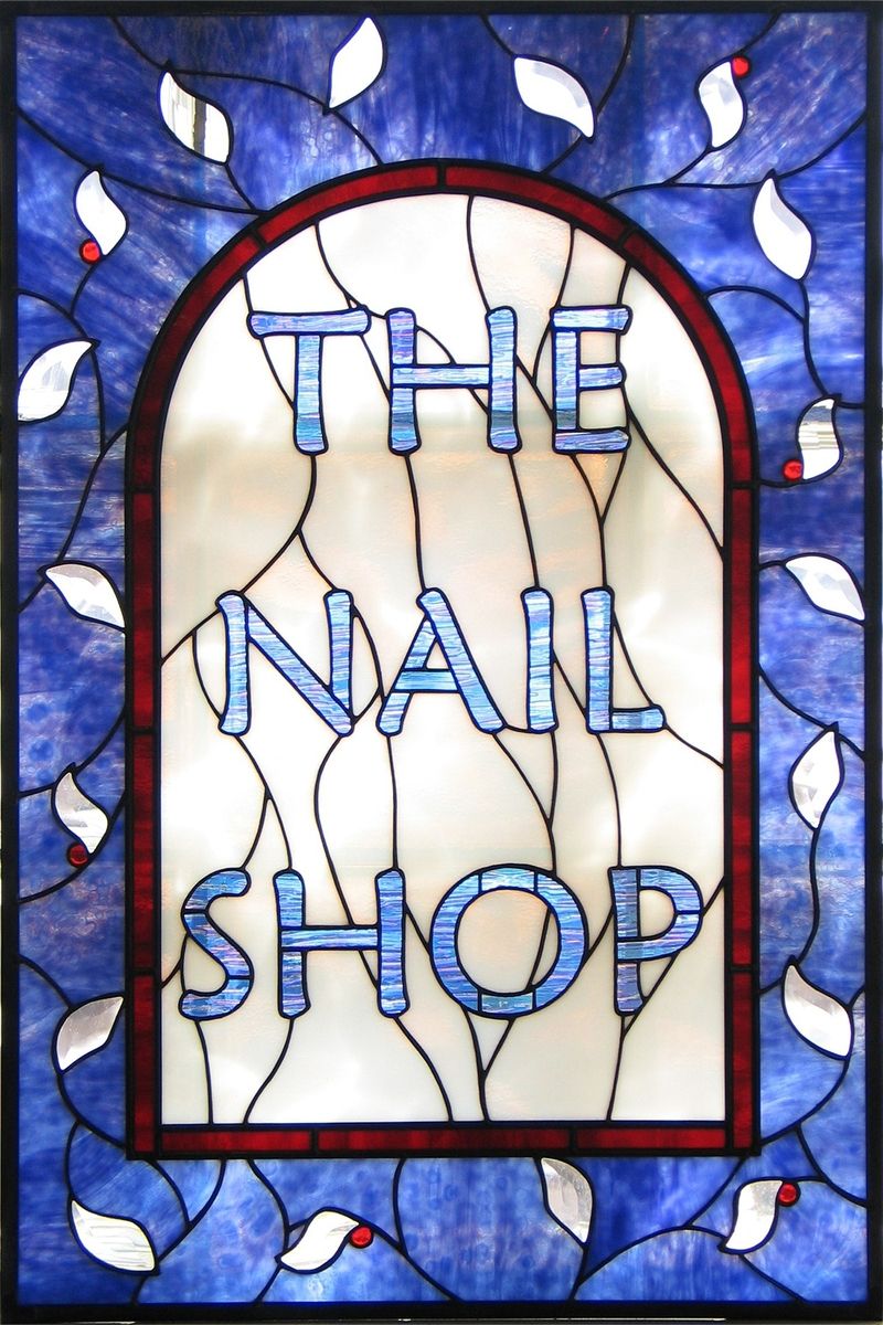 Hand Crafted Nail Shop Stained Glass Signs by Painted Light Stained ...