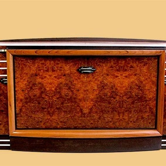Custom Art Deco Elm Burl Stereo Cabinet by Joel Liebman Furniture ...