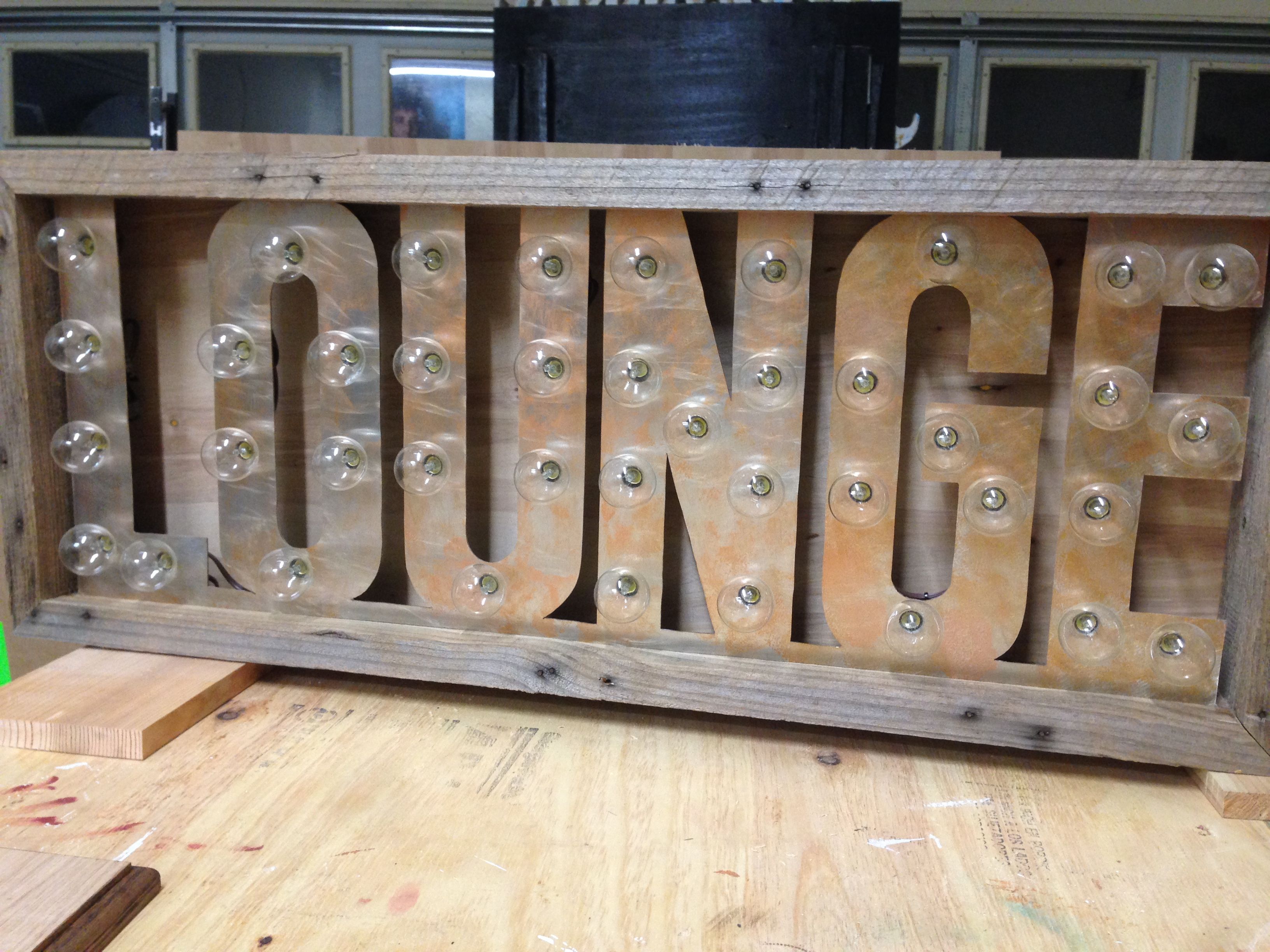 Custom Made Rustic Lit Sign by SantaCruz Designs | CustomMade.com