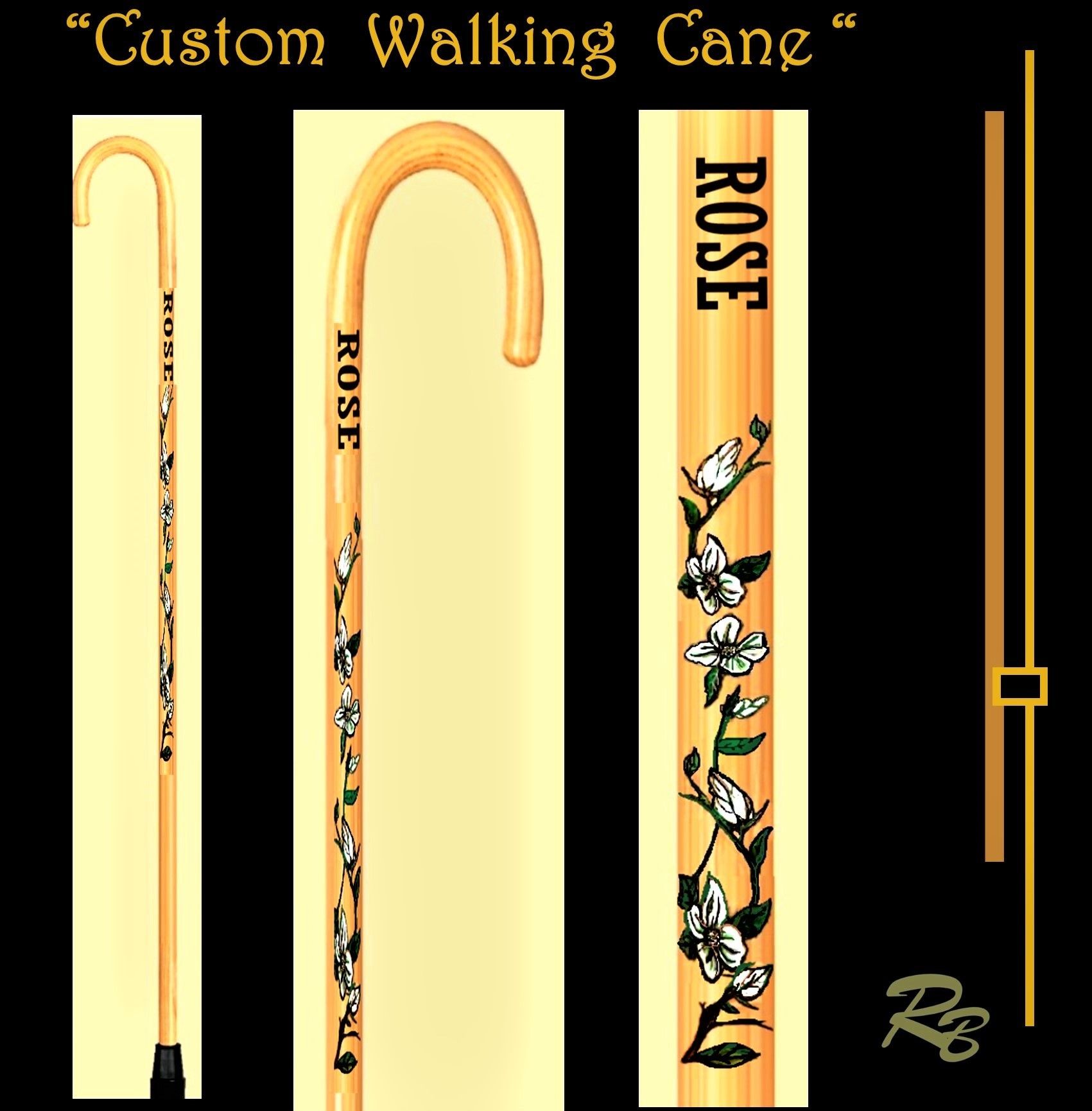 Hand Crafted Hummingbird, Walking, Cane, Custom, Painted, Personalized ...