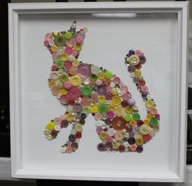 Hand Crafted Sold ~ Cat Button Art by Nancy Bossert | CustomMade.com