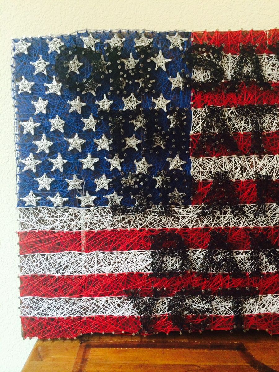 Hand Crafted "Patriotic America” 46x26 Threaded Flag On Recycled Pallet ...