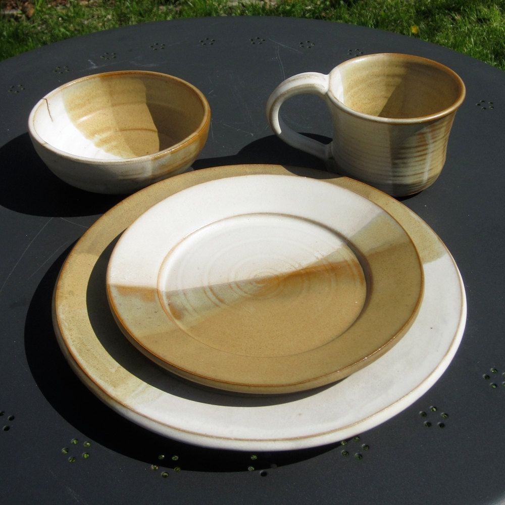 Hand Crafted Handmade Pottery 4 Piece Place Setting - Choose Your Glaze ...