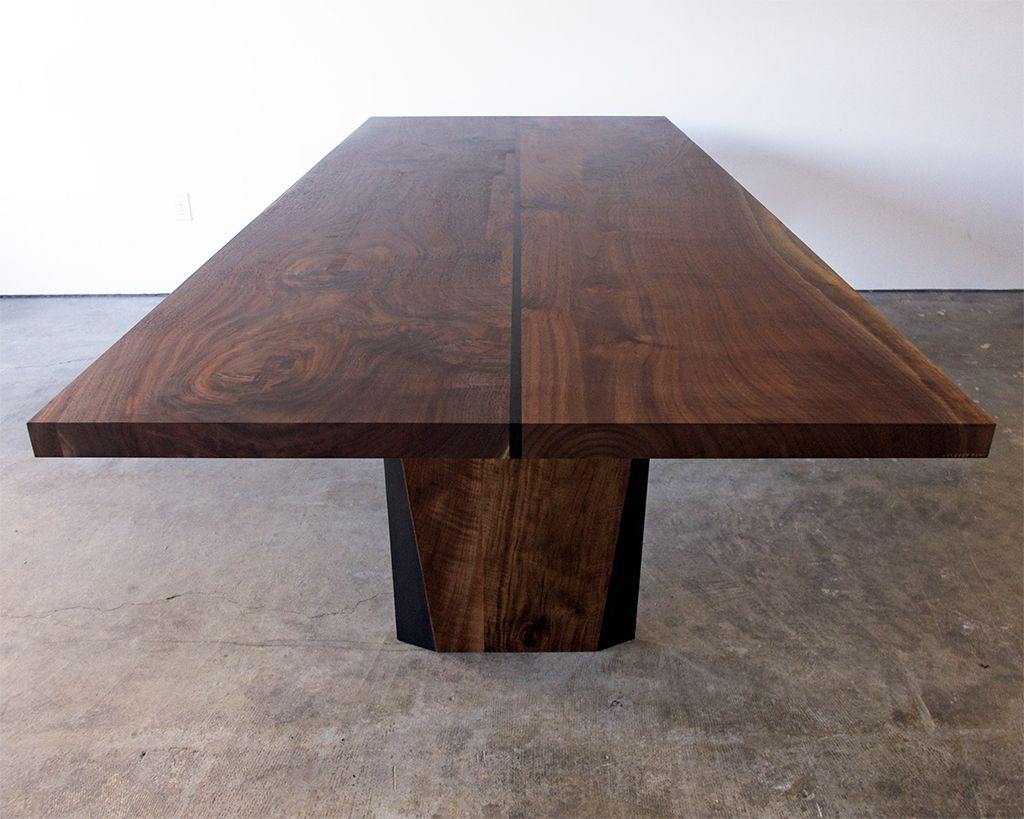 Hand Crafted Banks Walnut + Steel Dining Table by Bolster Furniture ...