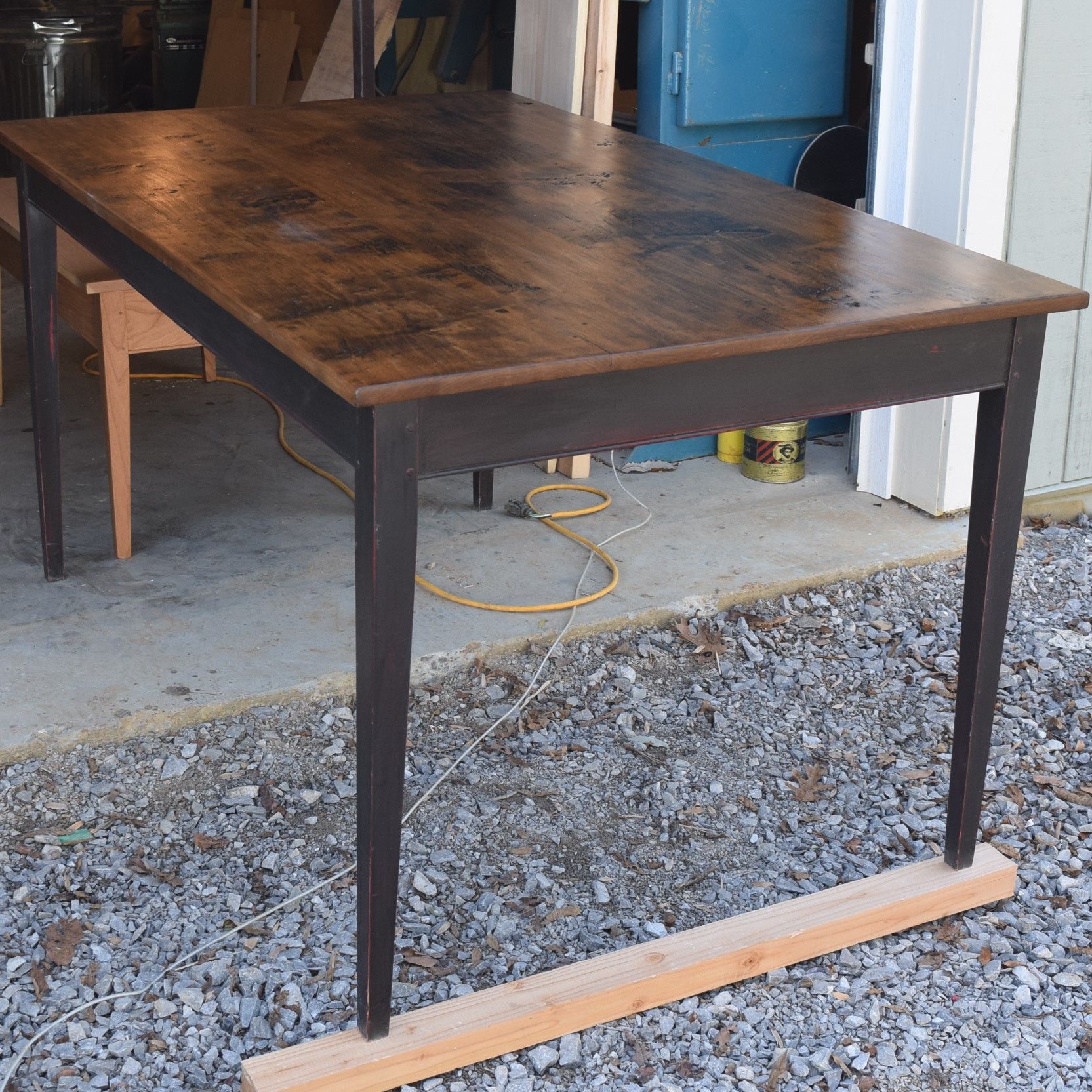Custom Hand Planed Maple Barn Board Table With Farm Table Base by ...