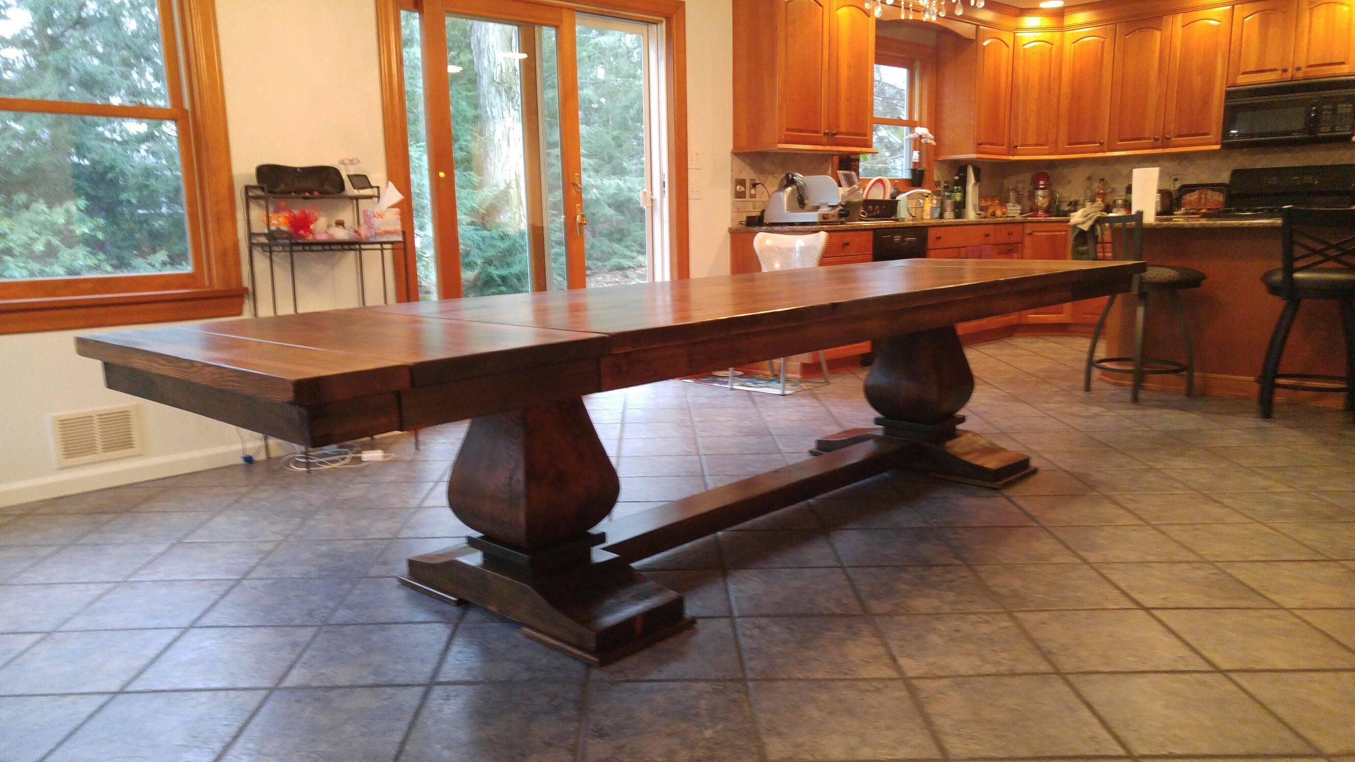 Custom Made Extendable 9ft 12ft Hand Crafted Dining Table By PAUL S