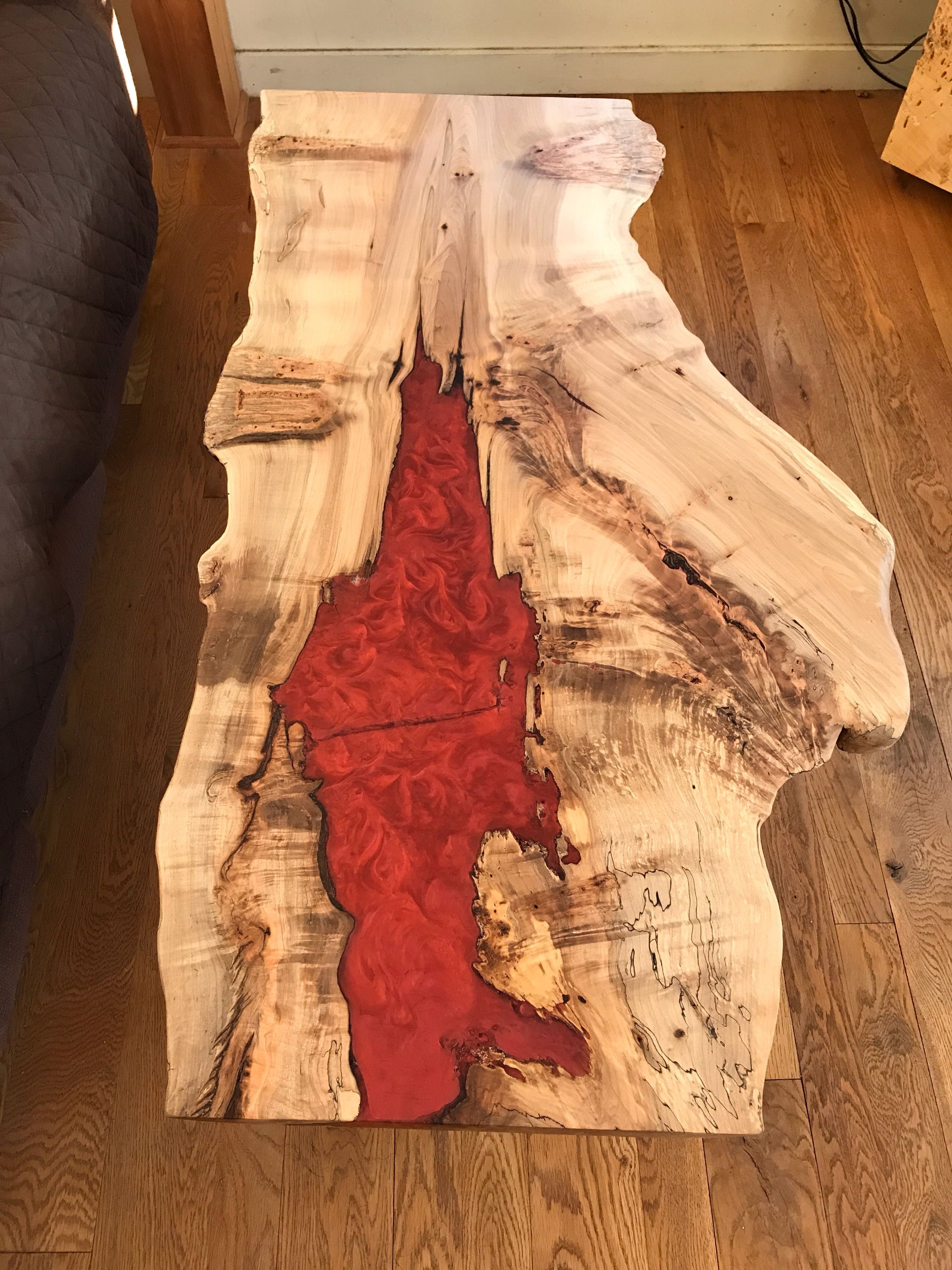 Custom Made Live Edge Maple Resin Table by Martin Rustics | CustomMade.com
