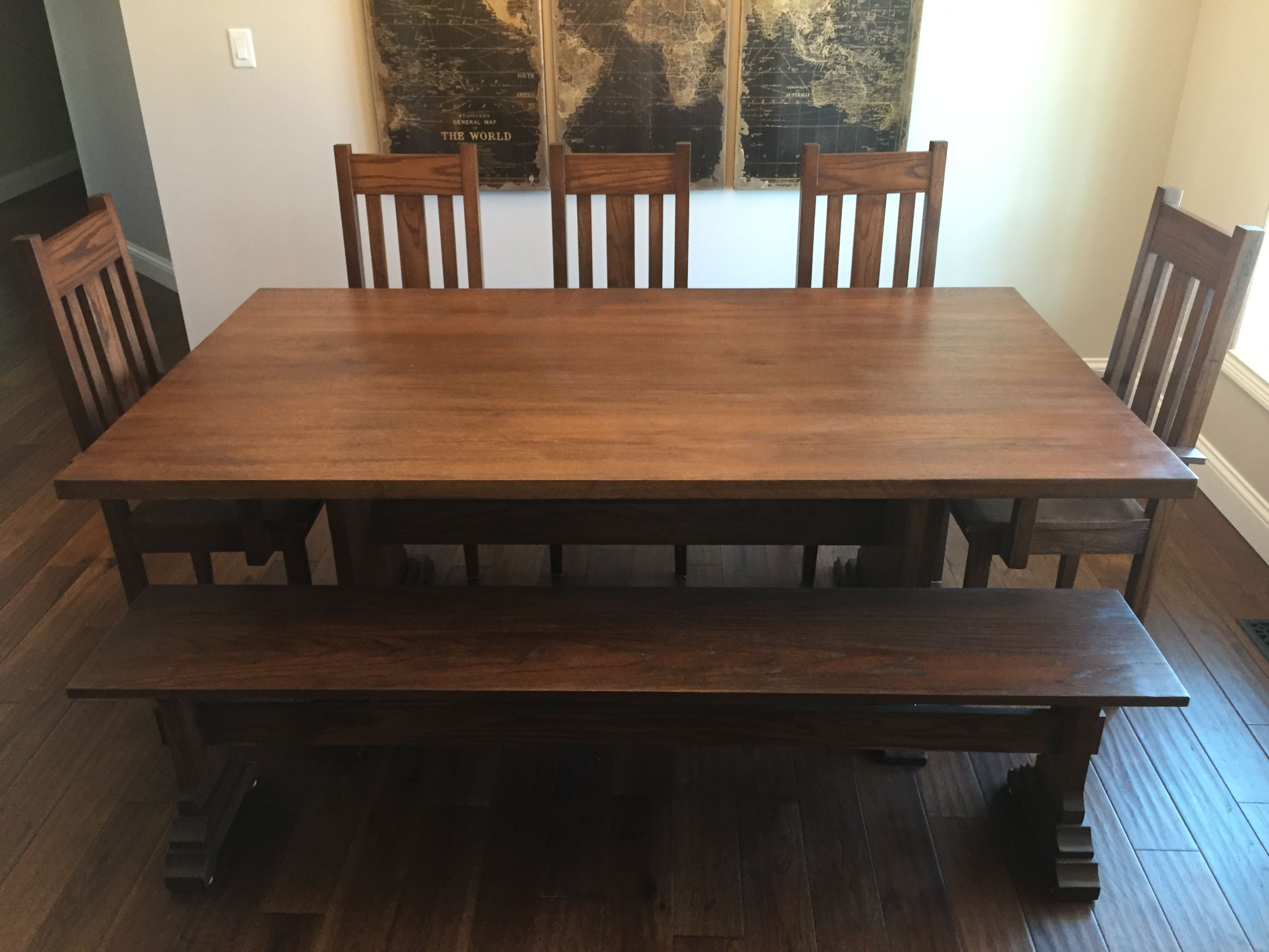 Hand Crafted Red Oak Dining Set by Black Beard Woodworking | CustomMade.com