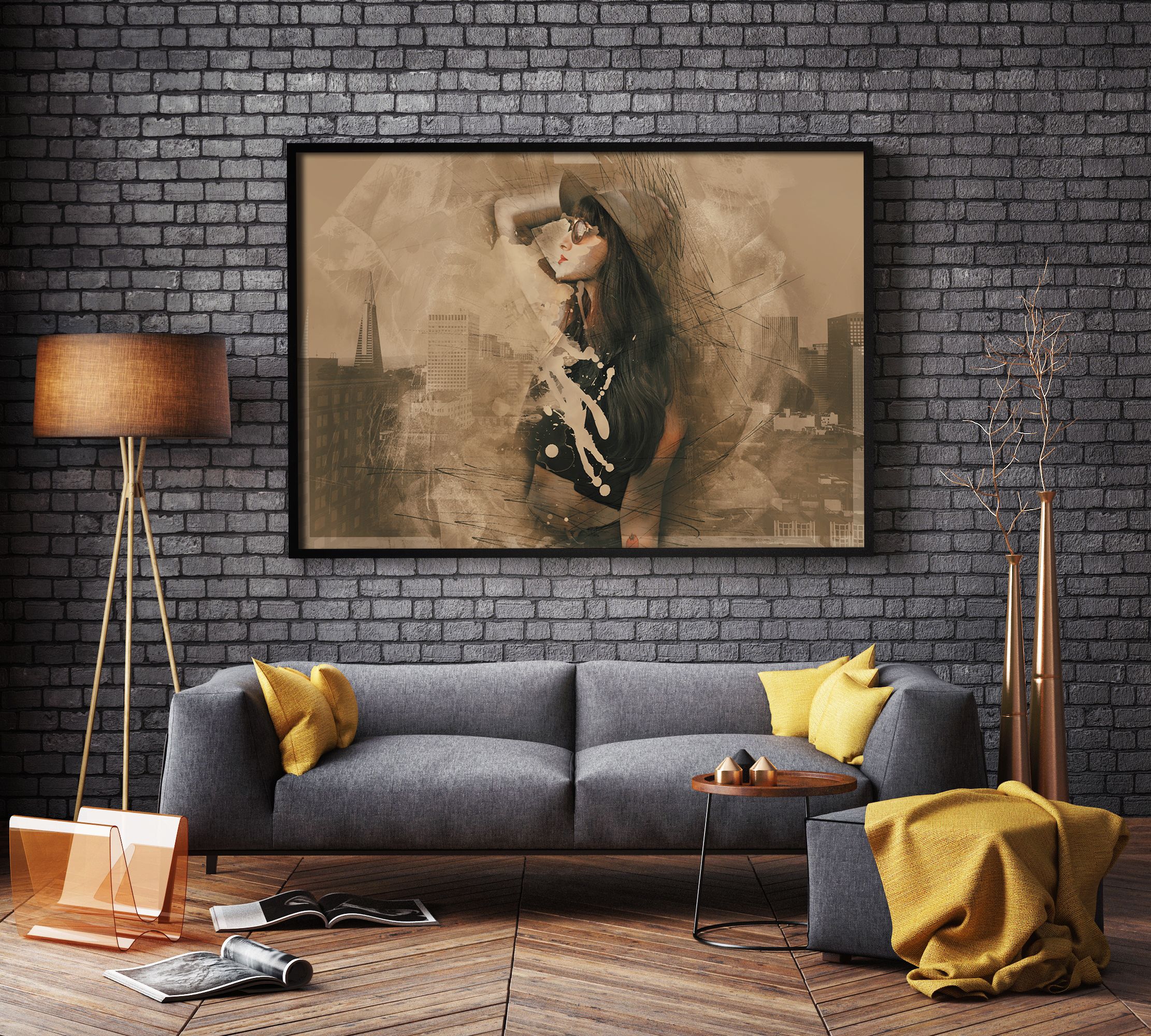Hand Made Custom Modern Contemporary Painting Poster Print From Photo ...