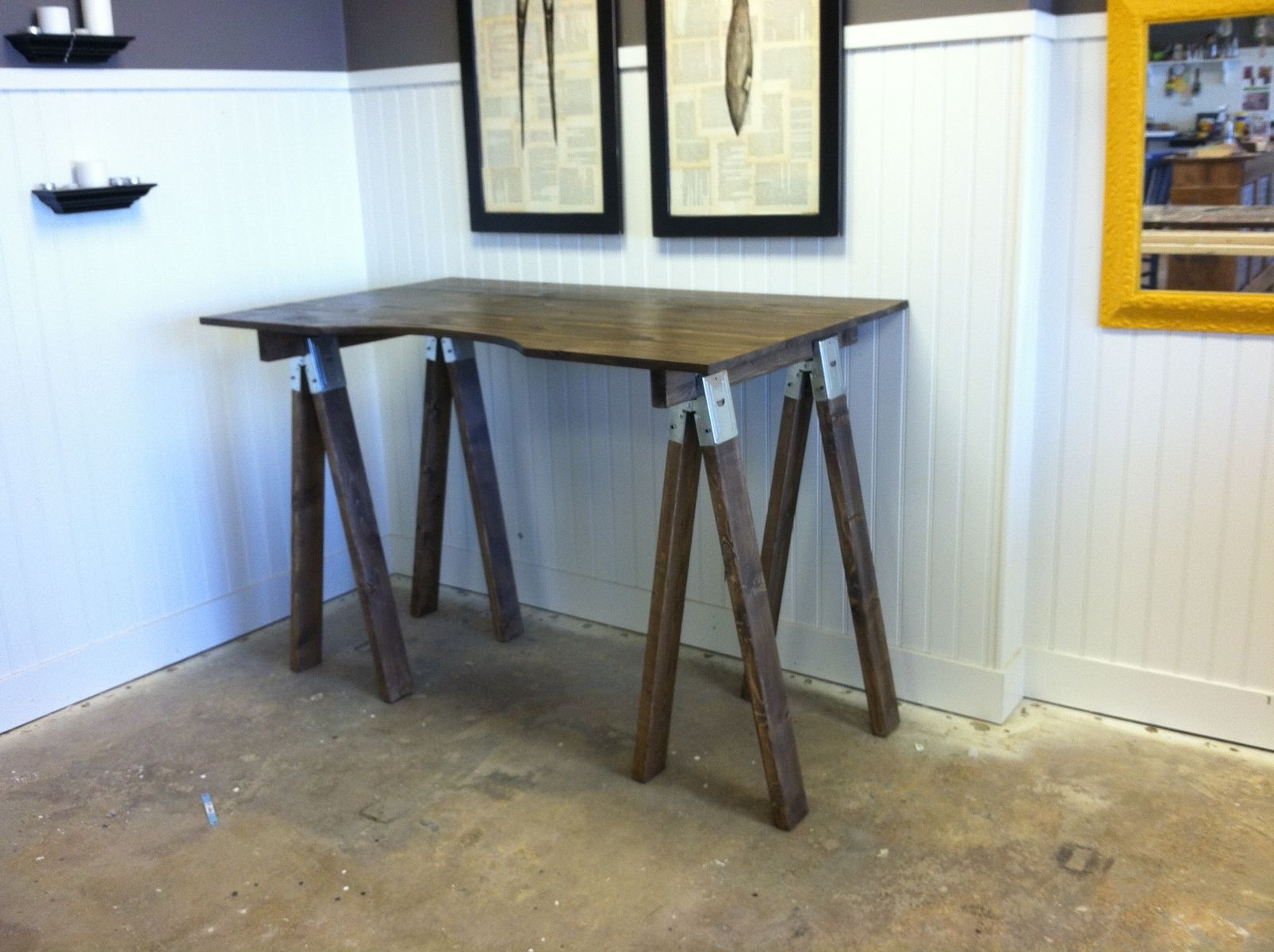 Hand Made Sawhorse Desk by Sb Designs | CustomMade.com
