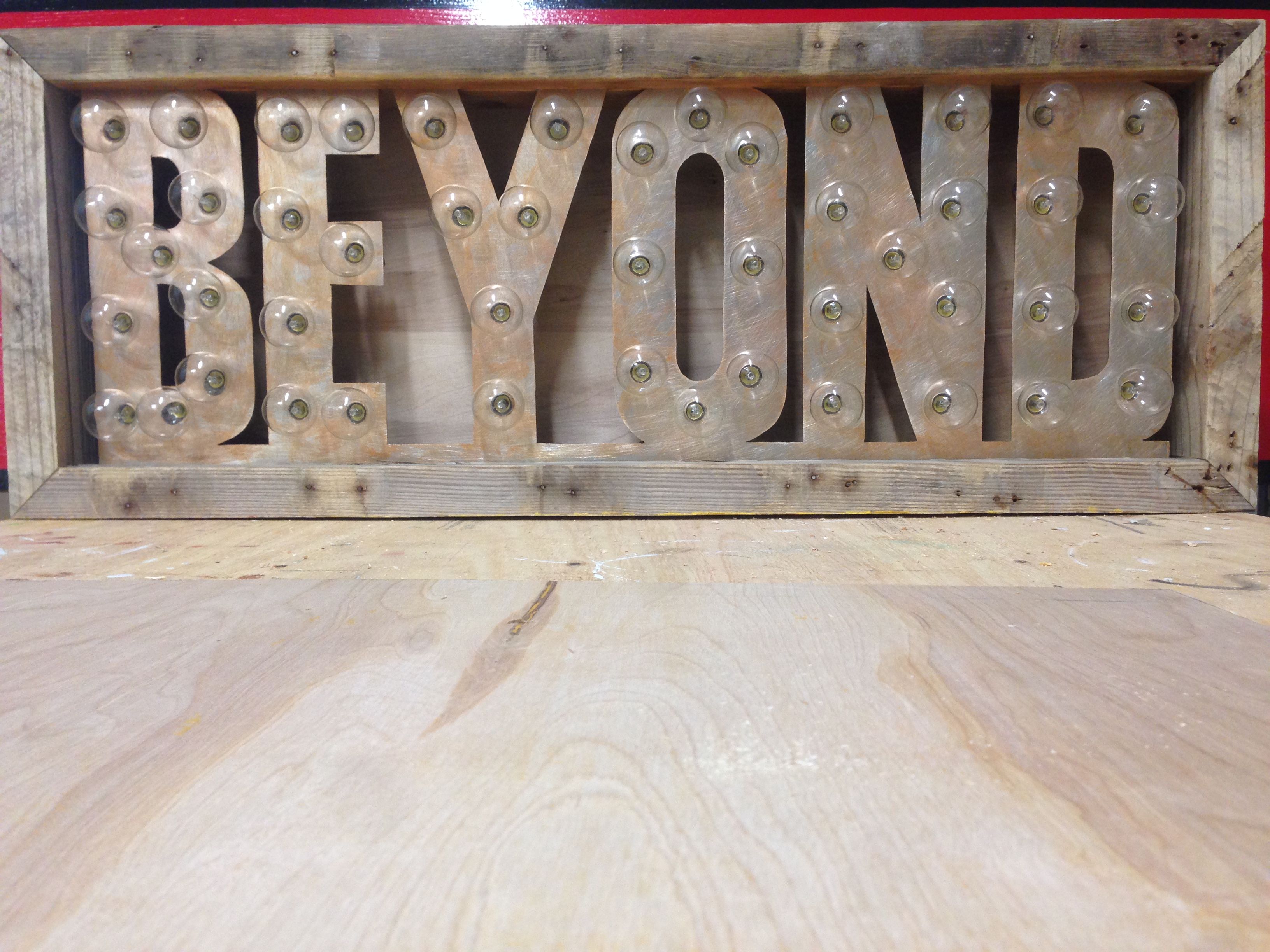 Custom Made Rustic Lit Sign by SantaCruz Designs | CustomMade.com