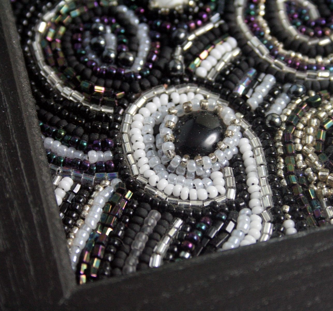 Hand Made Beadwork Painting "Midnight Whirl" by Three Fates Design ...
