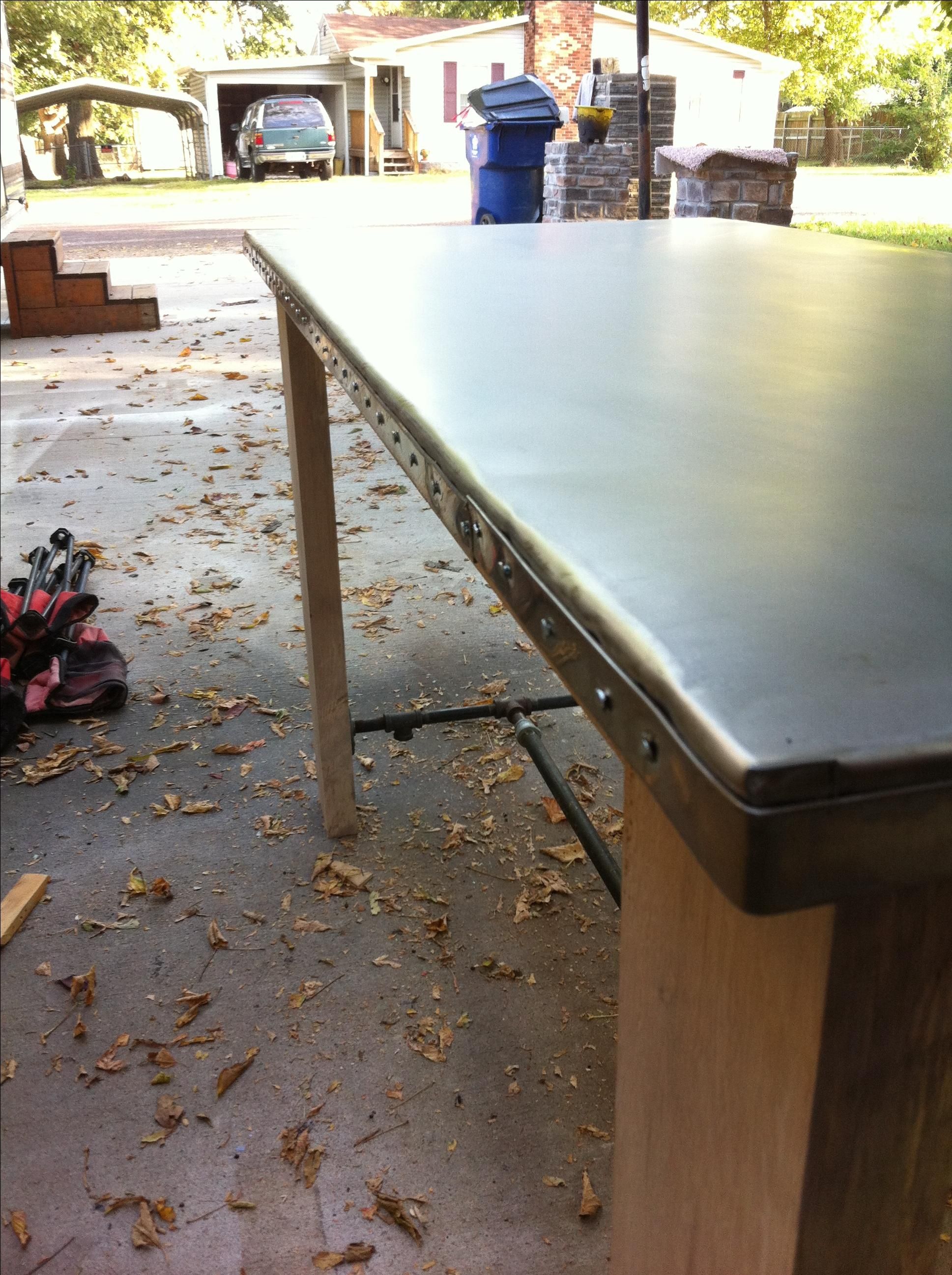 Buy Custom Metal Topped And Pinned Bar Height Table, made to order from ... Buy Custom Metal Topped And Pinned Bar Height Table, made to order from ...
