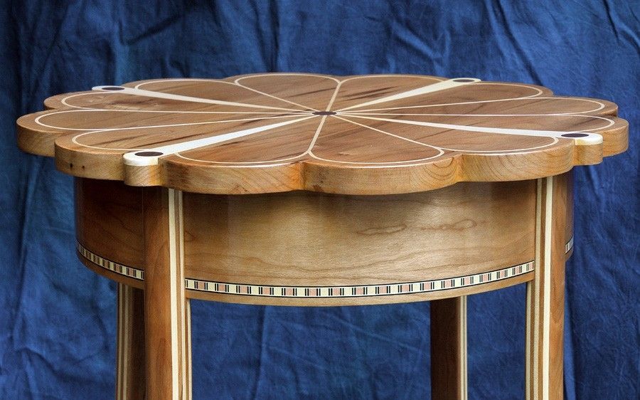 Custom Petal Table Of Cherry, Maple, And Walnut by White Dove ...