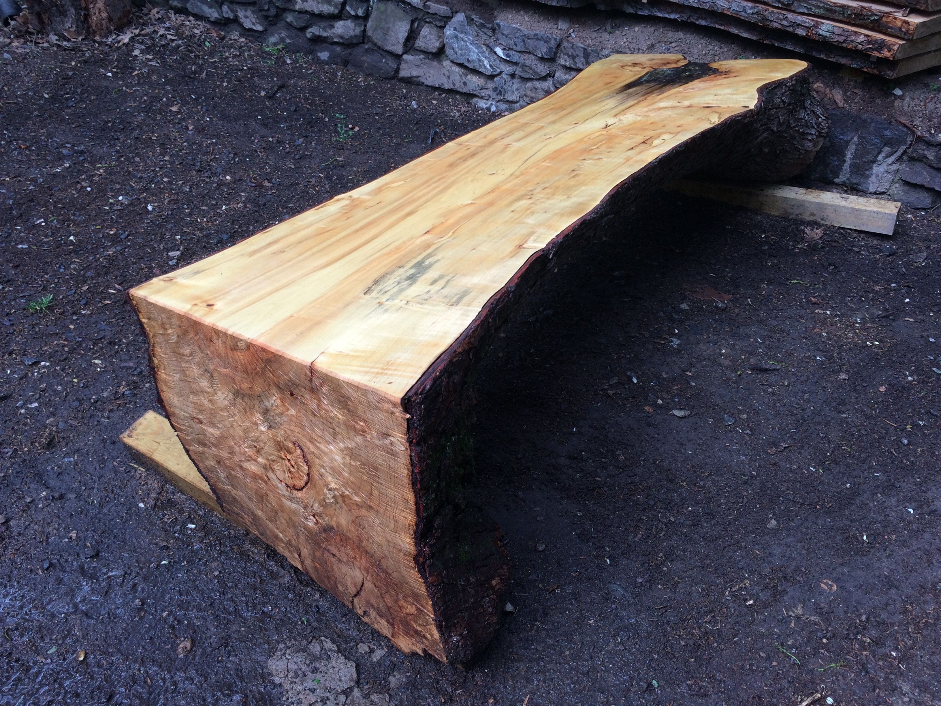 Buy Hand Crafted Natural Slab Bench, made to order from Green River ...