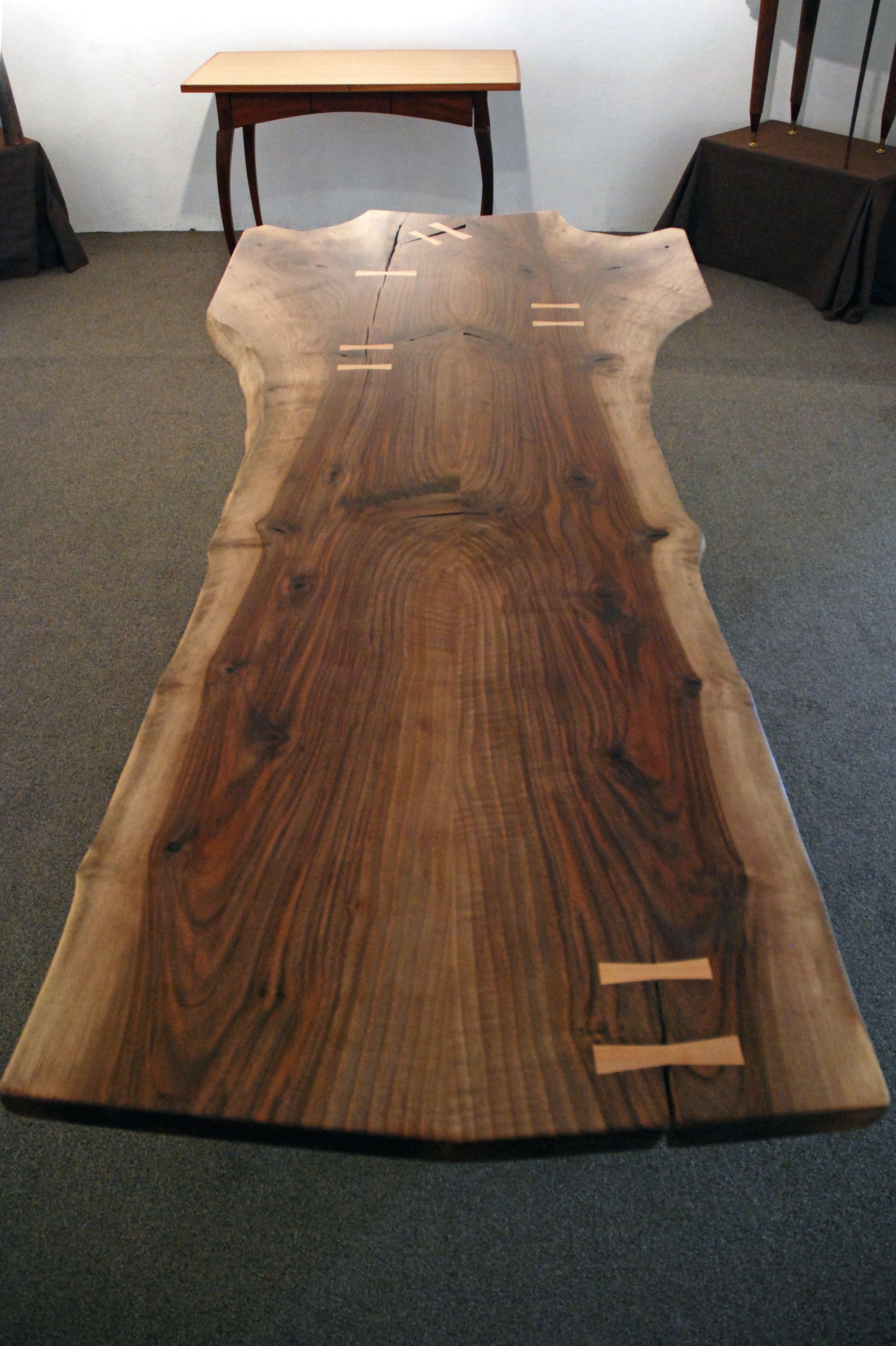 Buy Custom Made Ship Ready Now -- Walnut Slab Dining Table With Maple ...