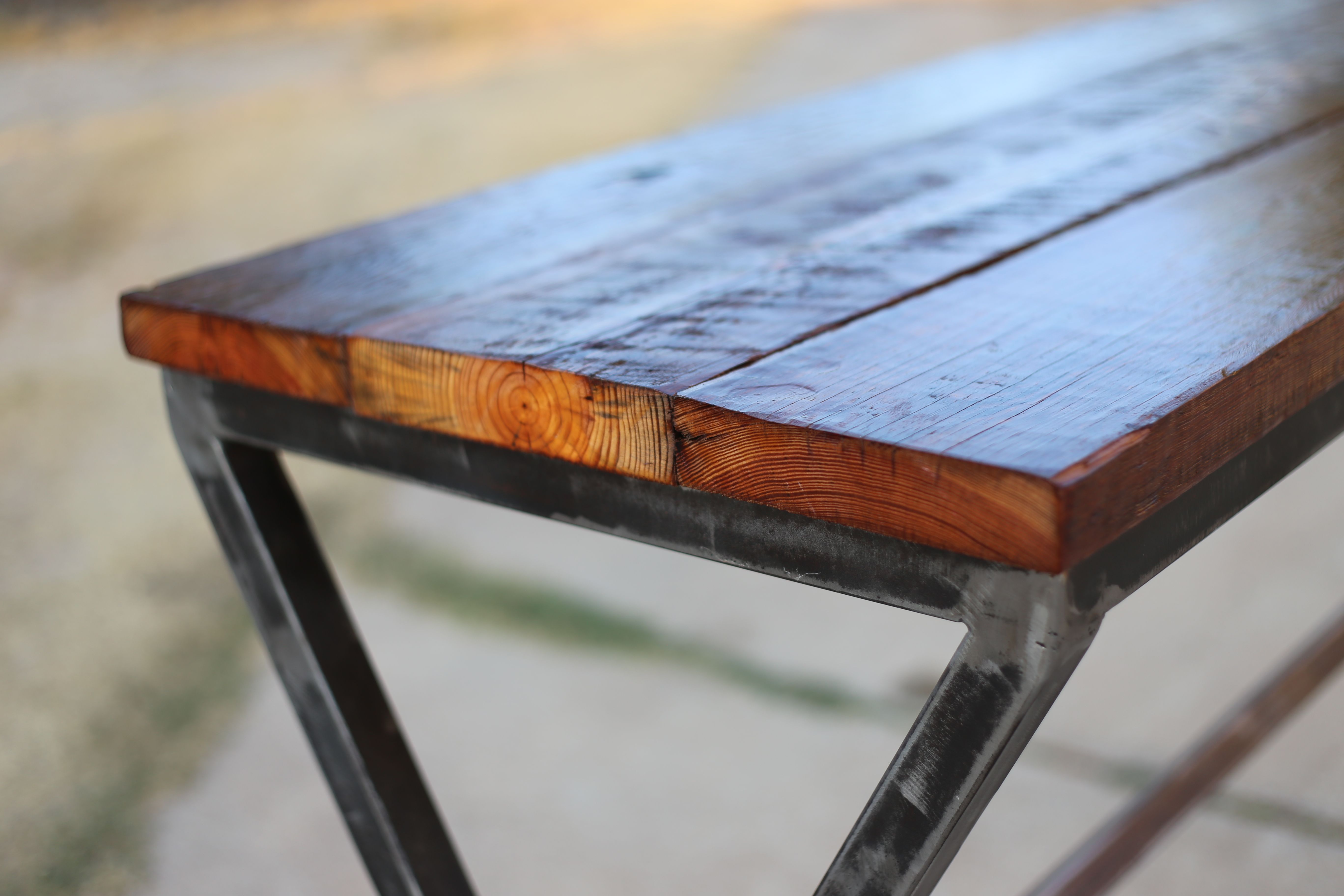 Buy Custom Industrial Modern X Frame Reclaimed Wood Bar, made to order ...
