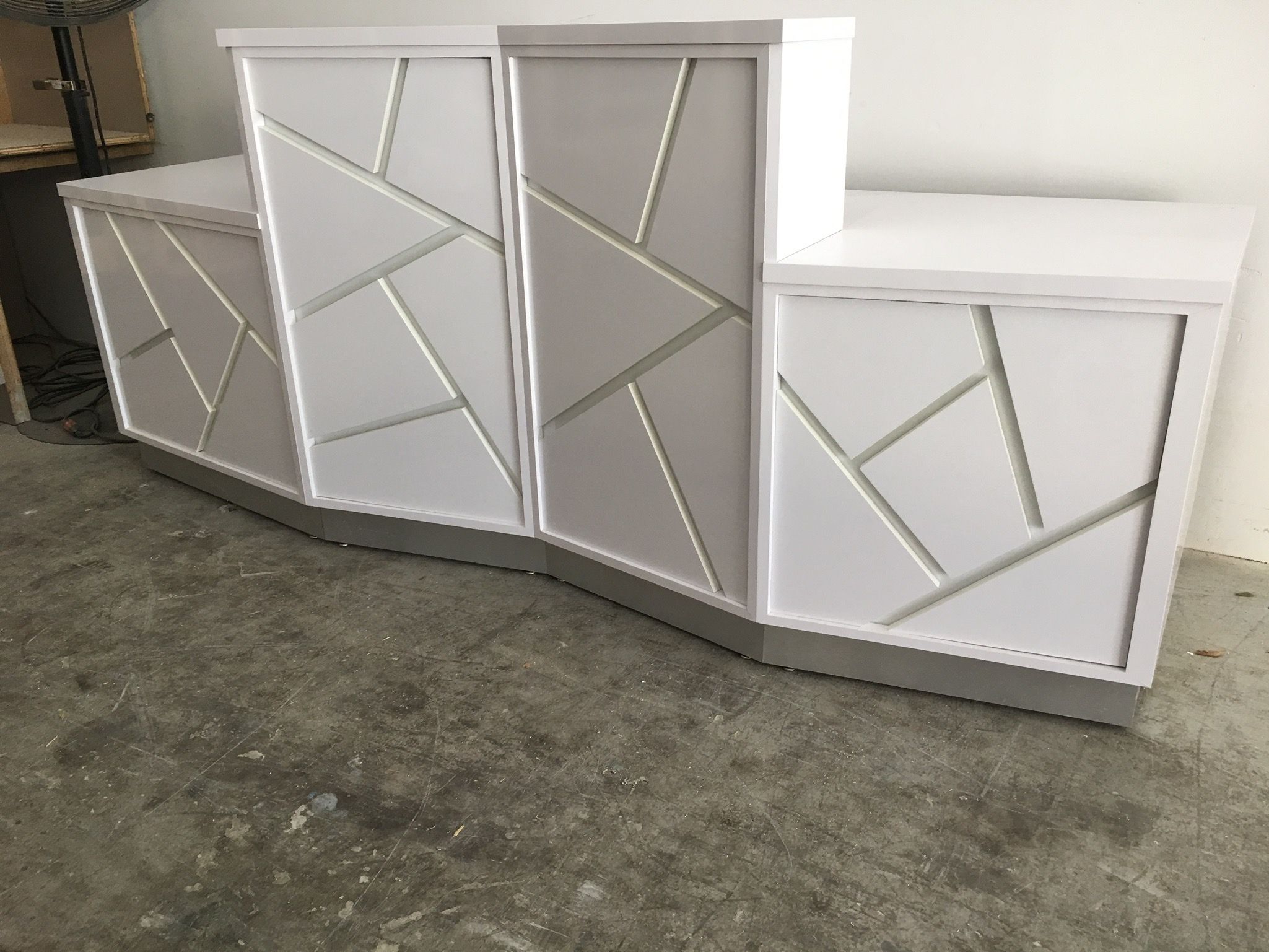 Buy Custom Modern White Mosaic Faced Reception Desk, made to order from ...