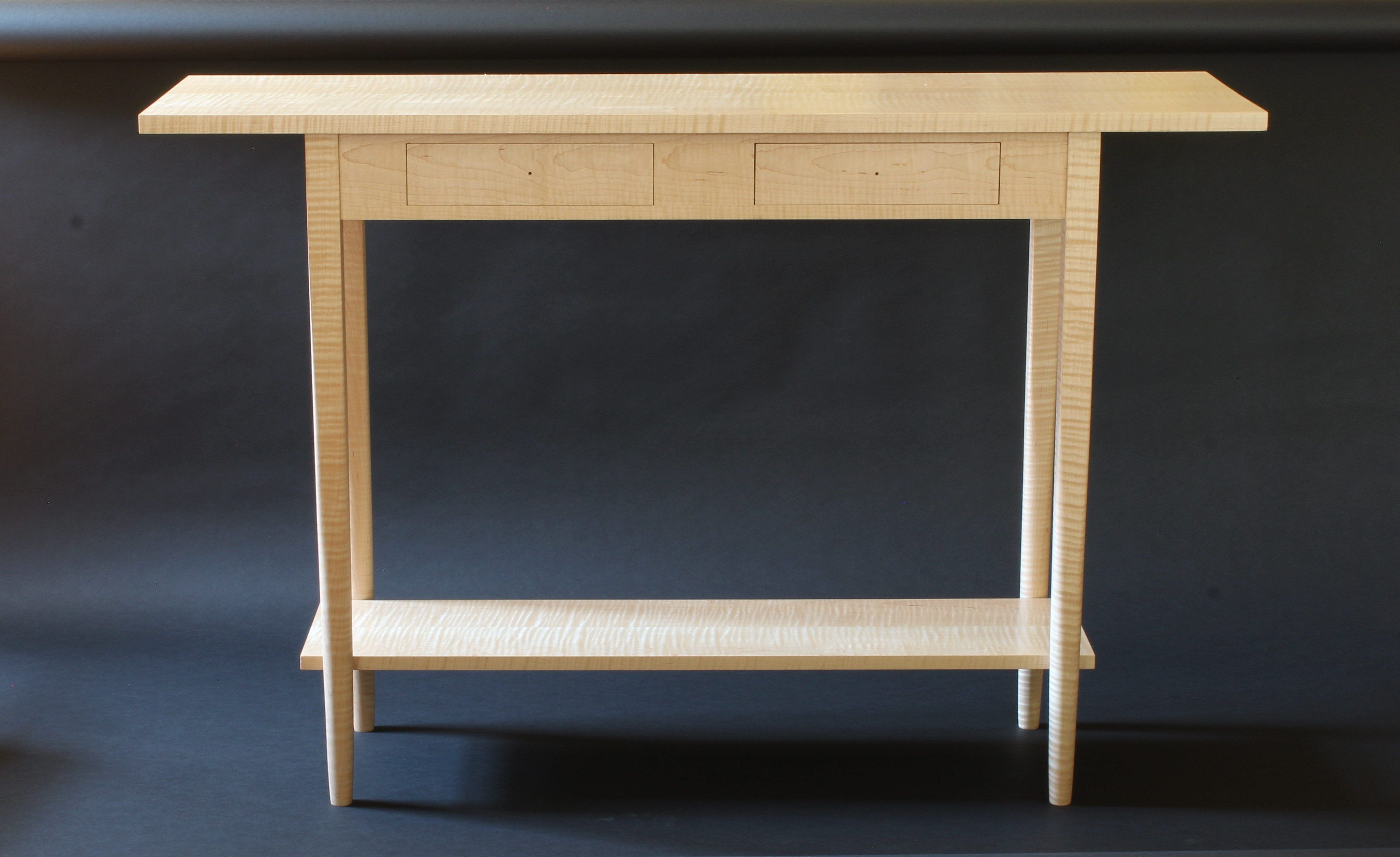Buy Hand Crafted Console Table In Curly Maple, made to order from ...