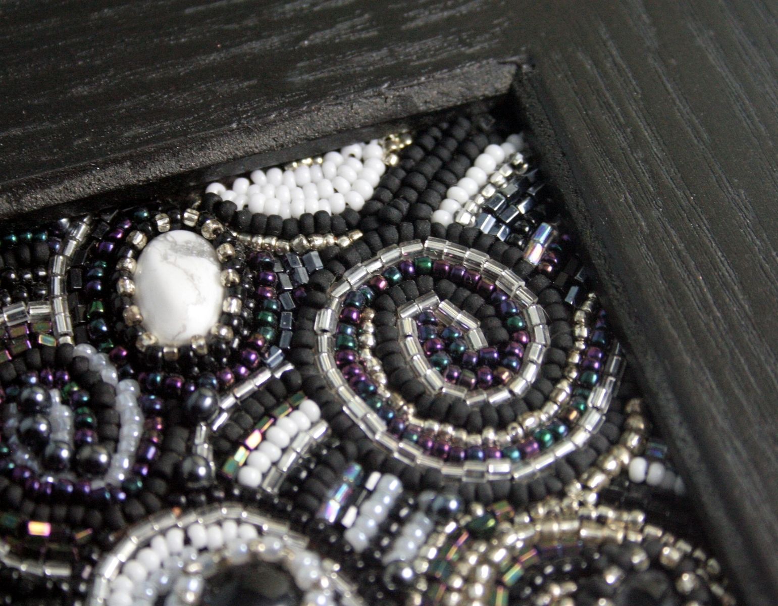 Hand Made Beadwork Painting "Midnight Whirl" by Three Fates Design ...