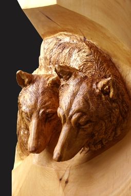 Hand Crafted Deep Relief Carving " Wolves" by Mk Carving And Sculpting ...