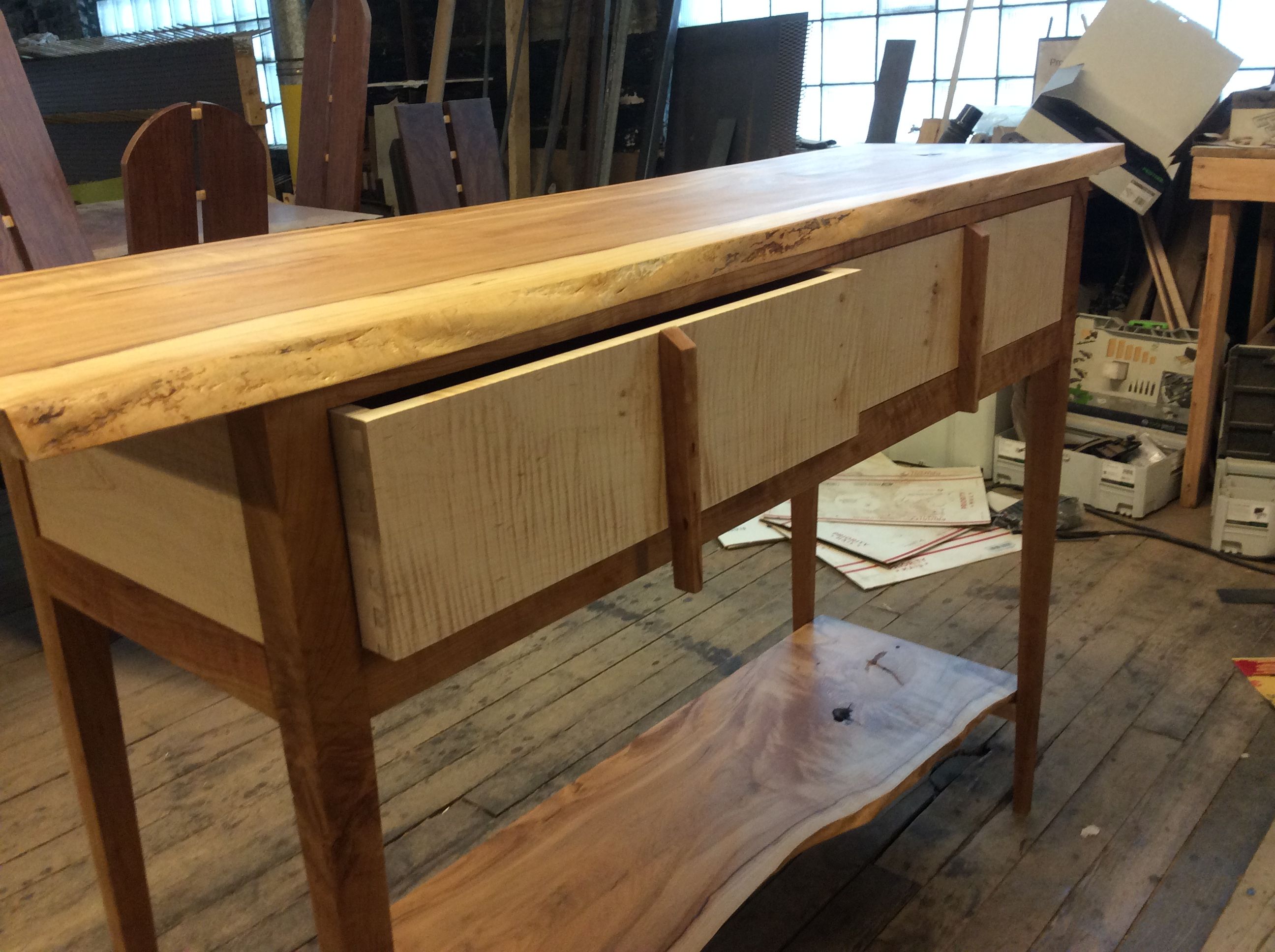 Custom Curly Maple Side Table by Donald Mee Designs | CustomMade.com