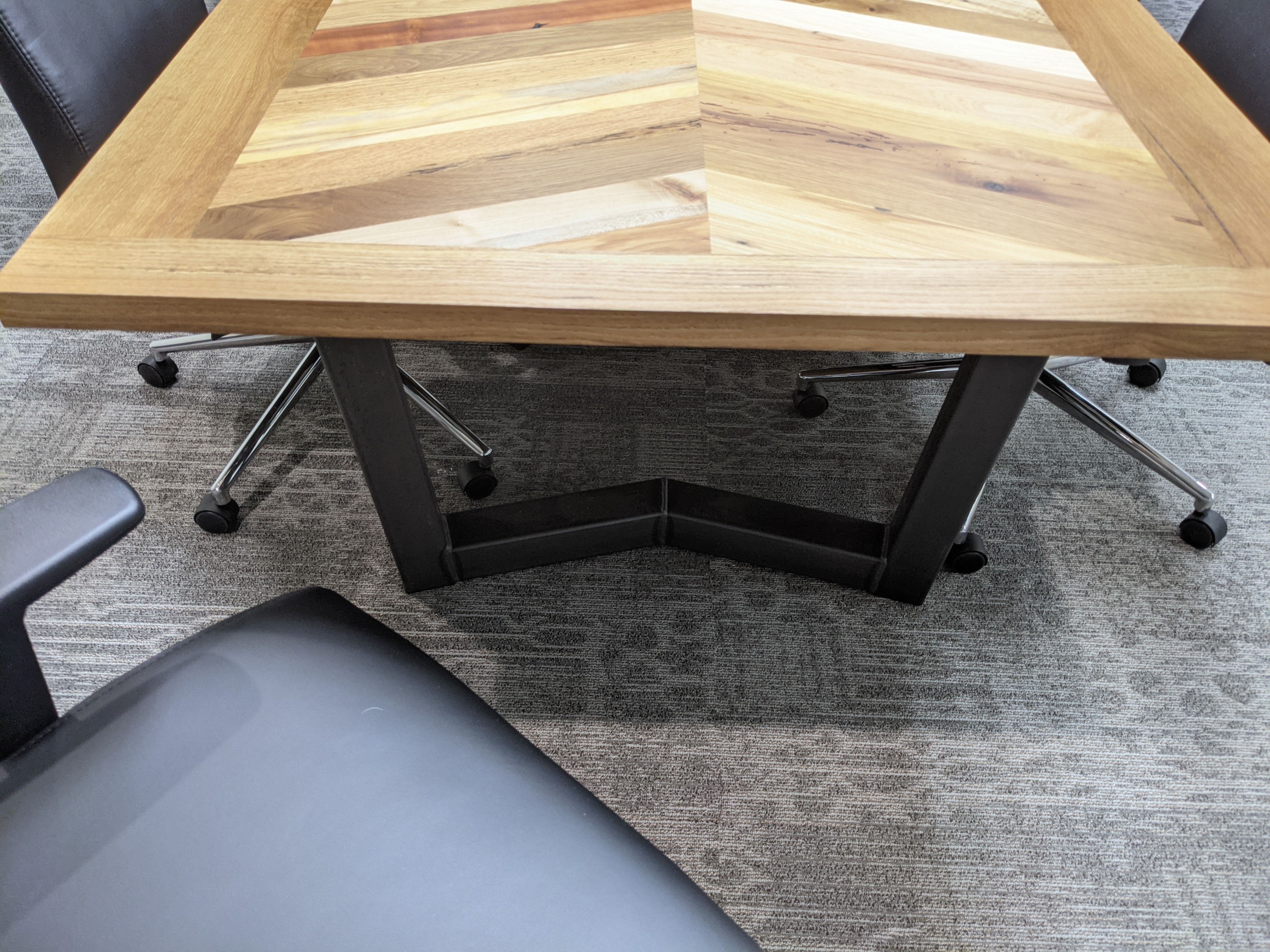 Hand Made Custom Chevron Conference Table From Reclaimed Wood by re ...