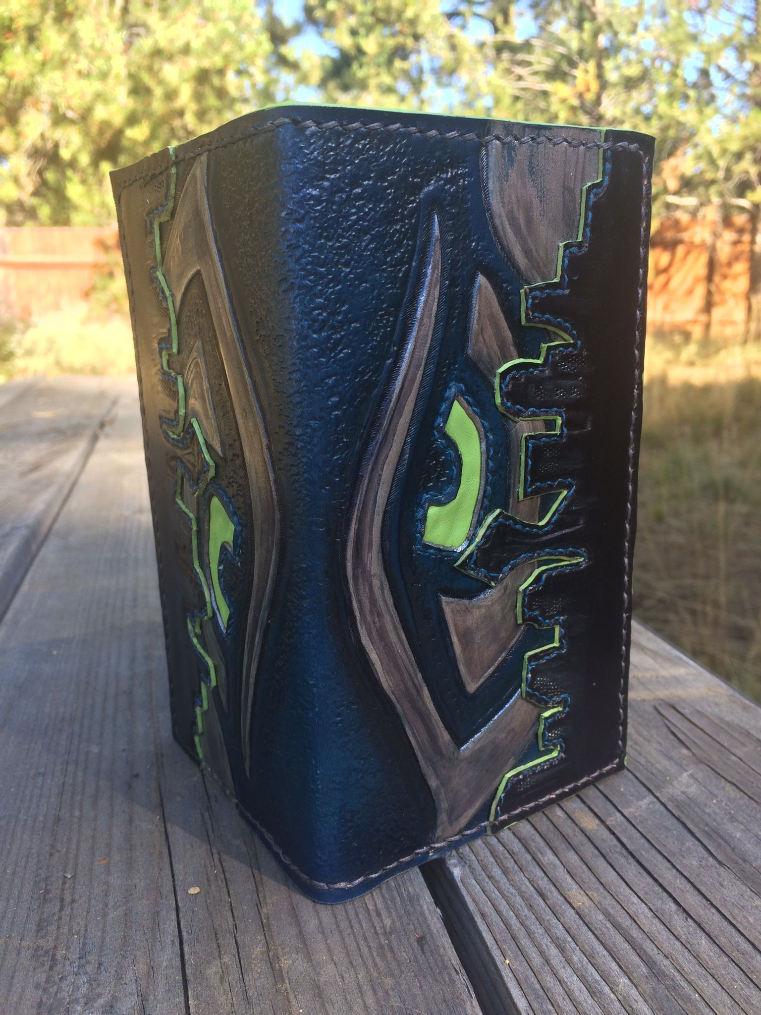 Buy Handmade Leather Roper Biker Style Seahawks Wallet With Filigree ...