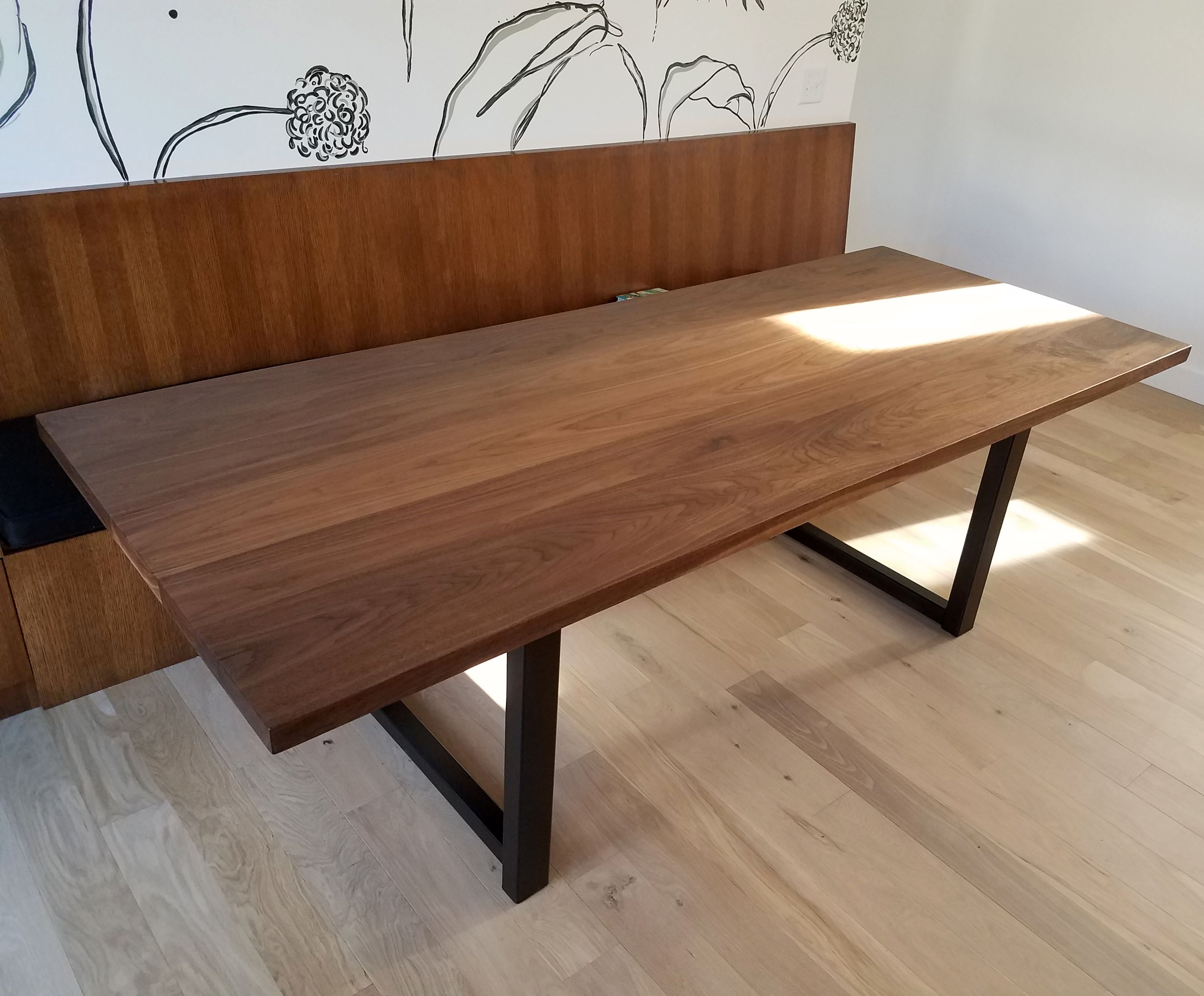 Custom Modern Walnut Dining Table By Four Fields Furniture