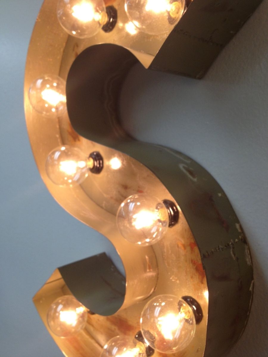 Hand Crafted Carnival Letters Light Fixture Marquee Light Fixture Metal ...