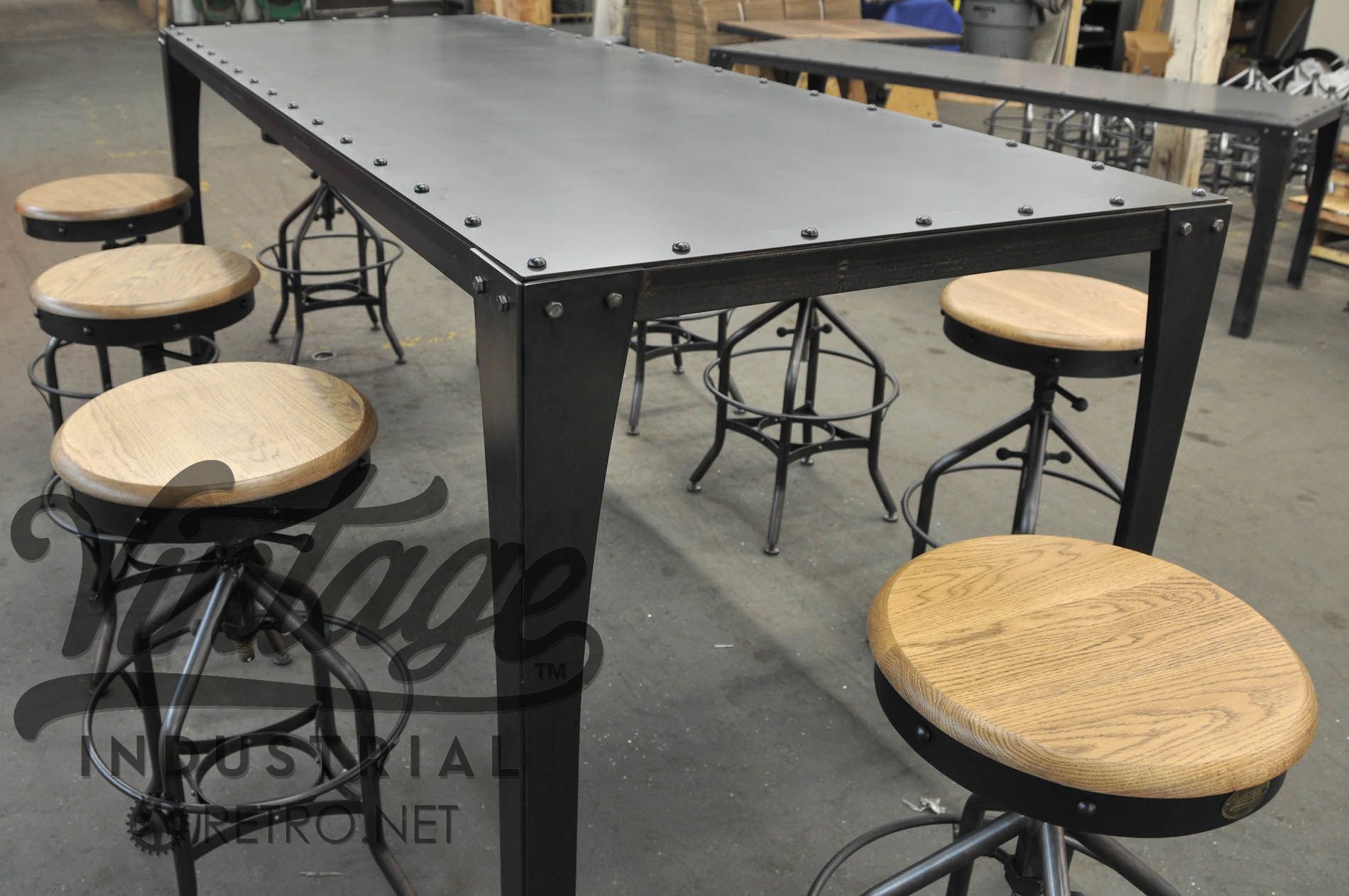 Hand Crafted Simple Metal Conference Table by Vintage Industrial, LLC ...