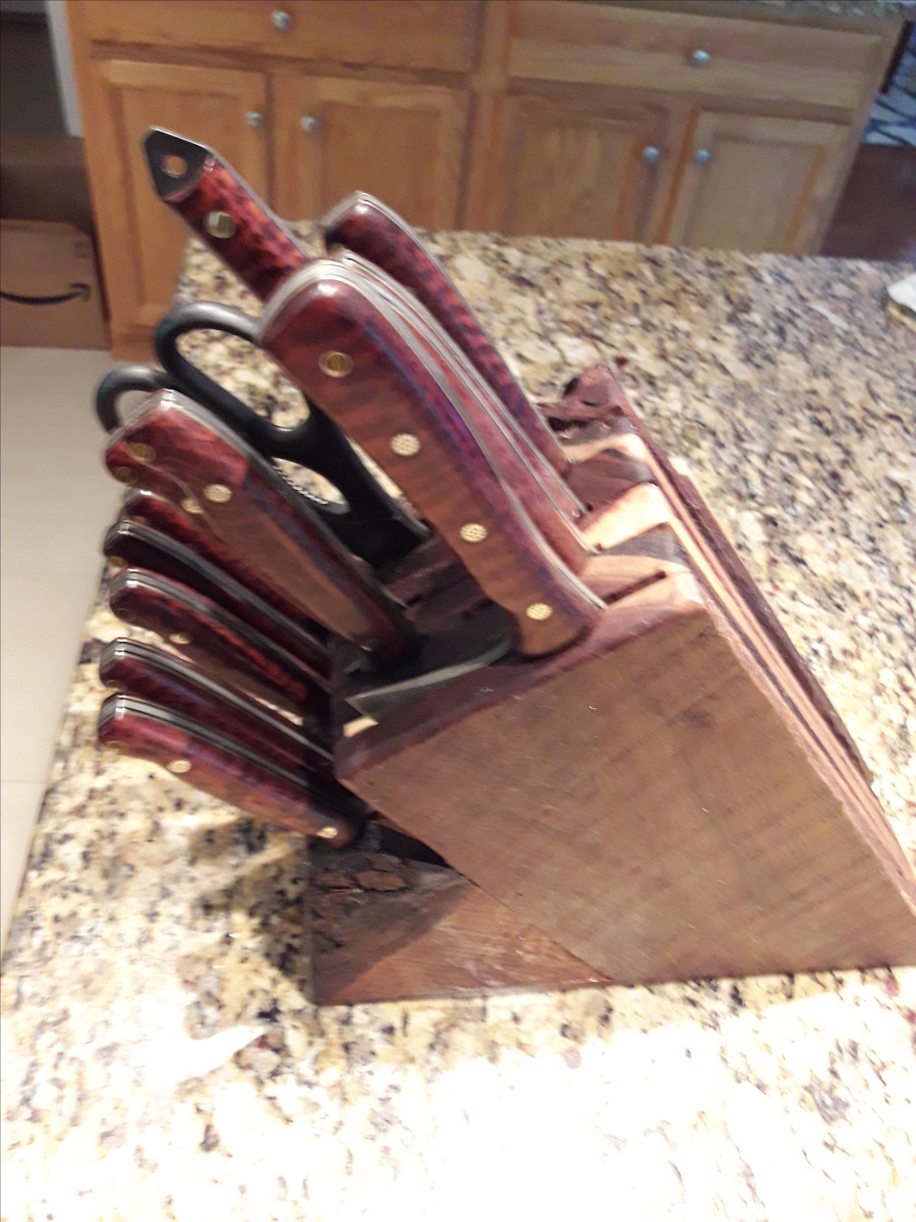 Hand Crafted Rustic Walnut And Maple Knife Block by Debner Fine Art and ...
