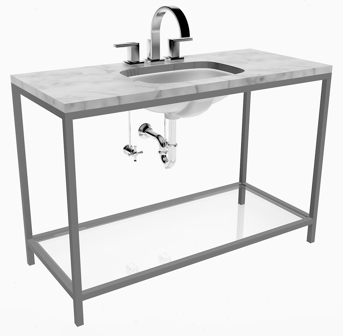 Hand Made Metal Bathroom Vanity Base (Emory) by Urban Ironcraft ...