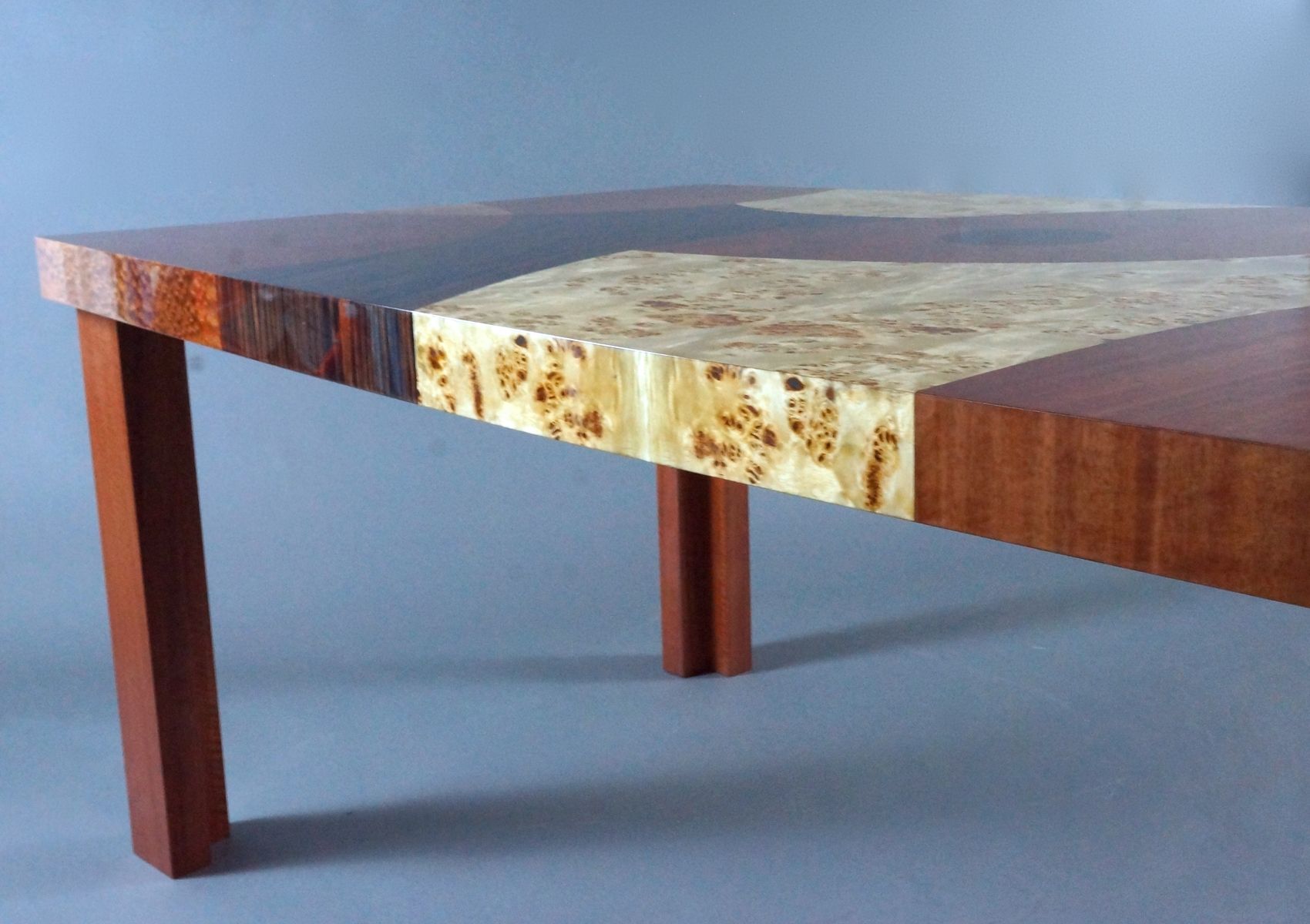 Custom Veneer Patchwork Table by Gerspach Handcrafted Woodworks Llc ...