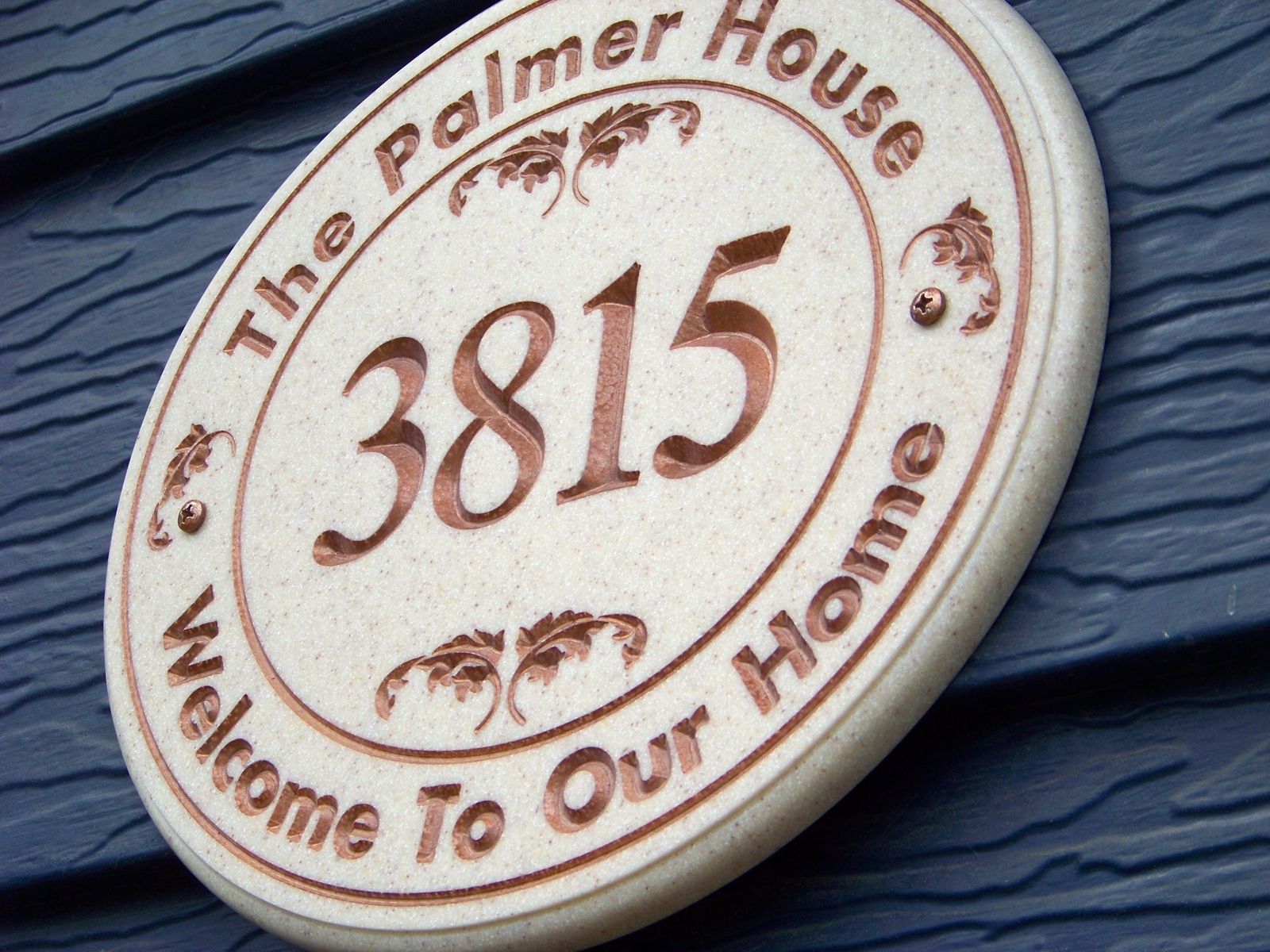 Buy Hand Made Custom Corian Address Sign, made to order from Palmer ...