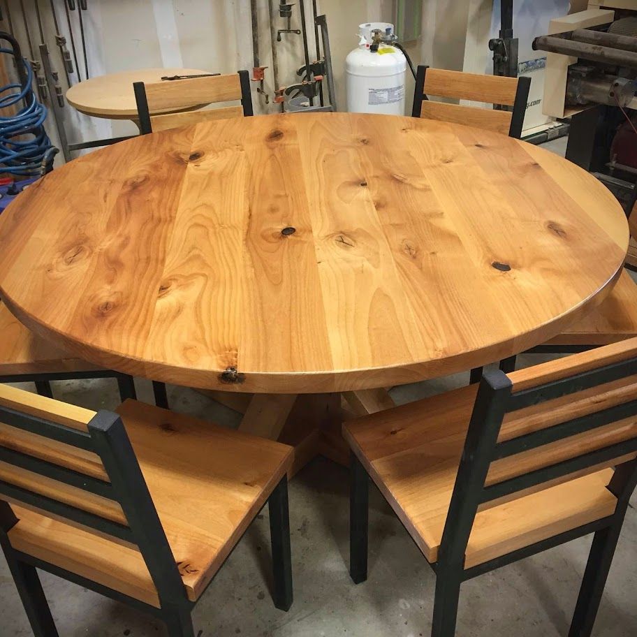 Hand Crafted Round Dining Table by Rustic + Modern Handcrafted ...
