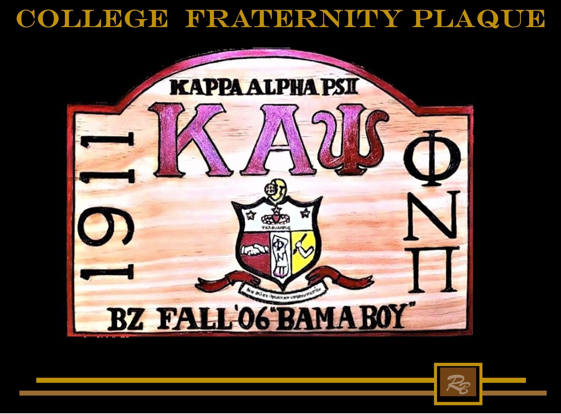 Handmade Fraternity Plaque, College, Sign, Fraternity Crests, Custom ...