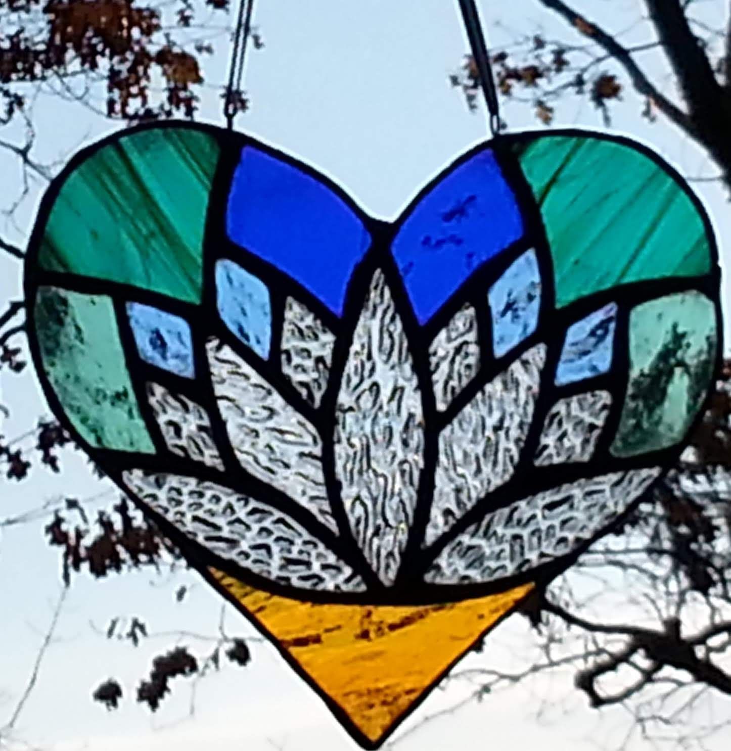 Custom Lotus Heart Stained Glass by Windflower Design | CustomMade.com