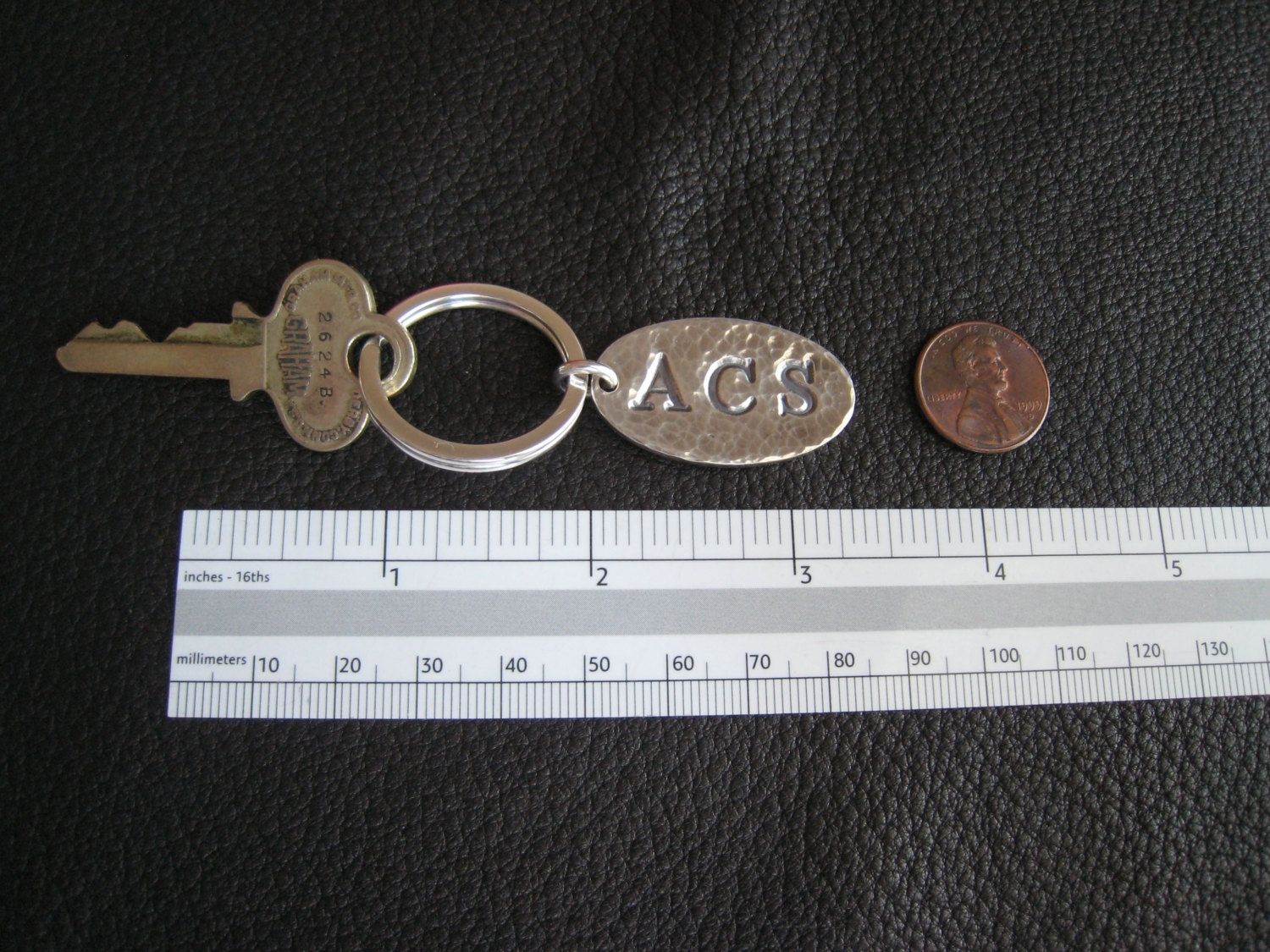 Buy Hand Crafted Opulent Oval Personalized Key Chain Keychain In Hand ...