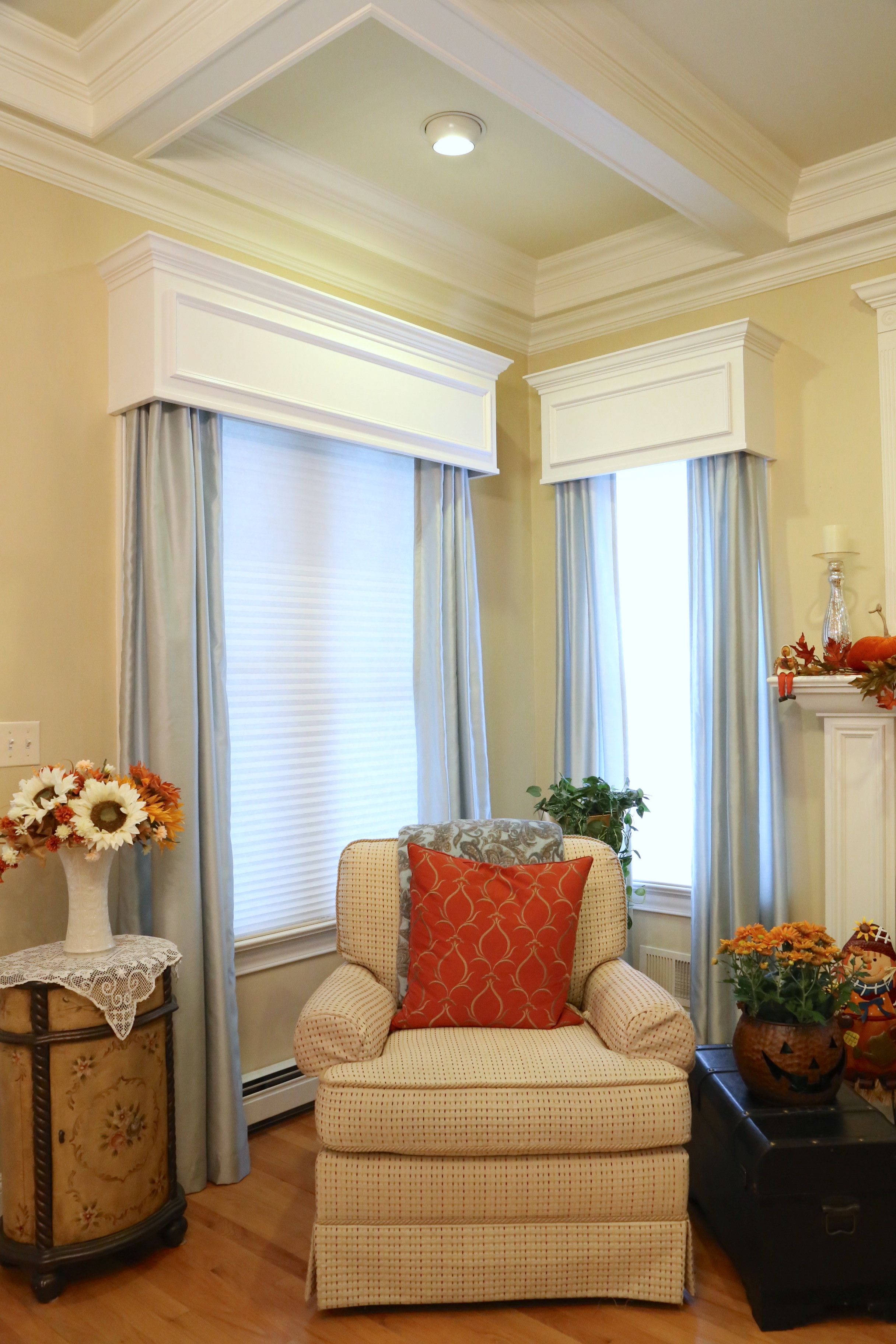 Custom White Window Cornices With Crown Molding by Scanek + Co ...
